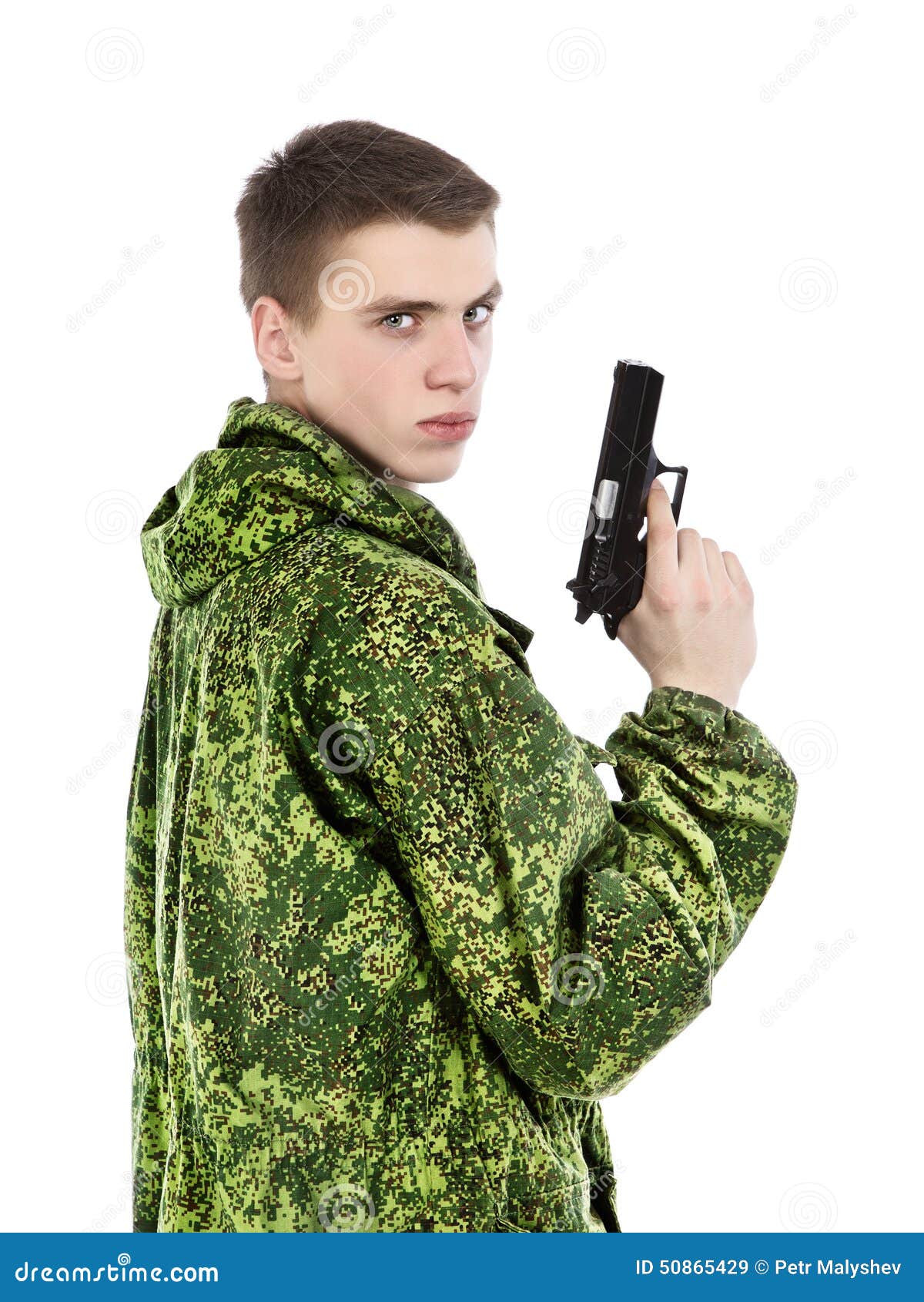 Military Man with Gun stock image. Image of handsome - 50865429