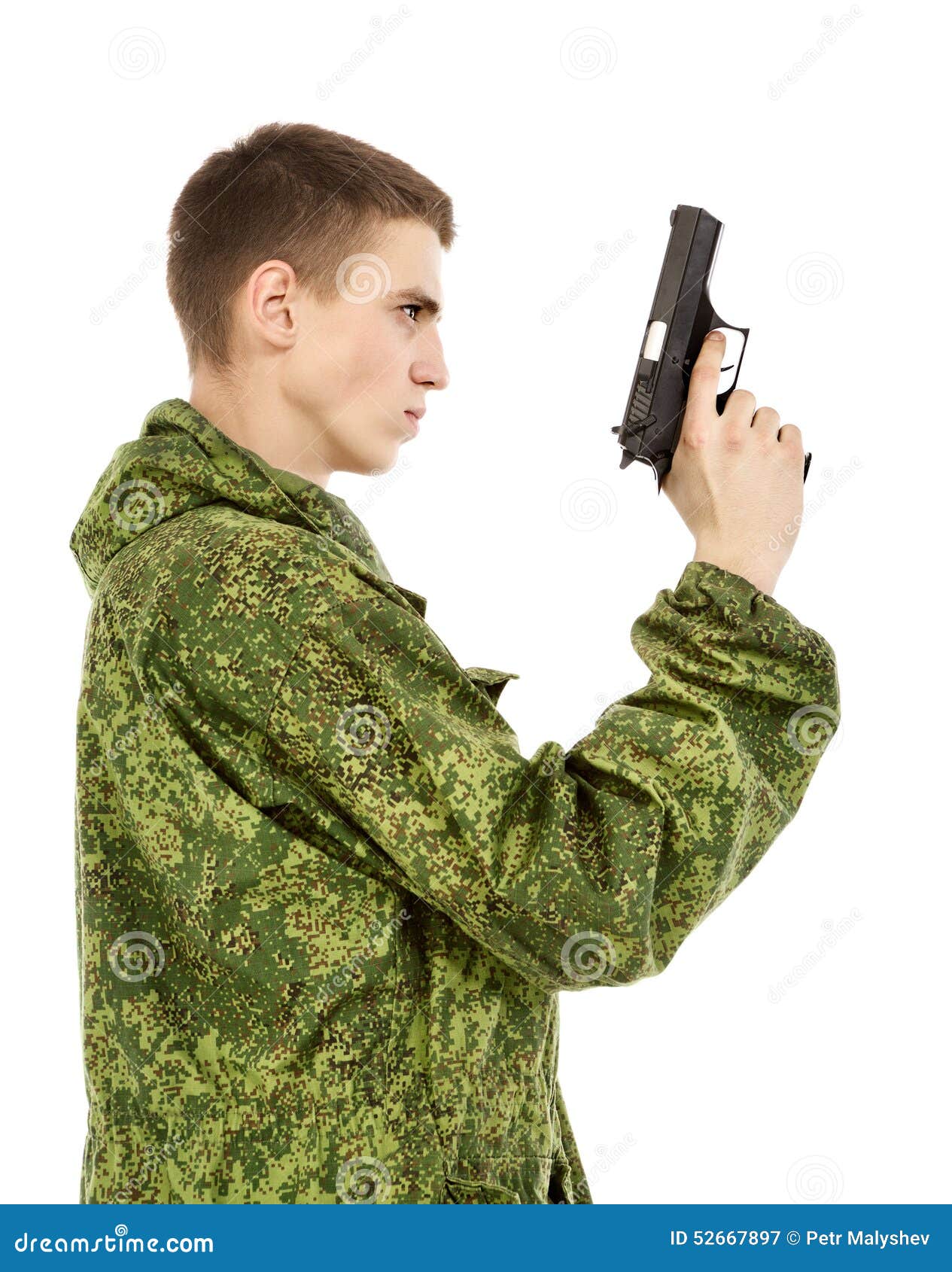 Military Man with Gun stock image. Image of patriot, male - 52667897
