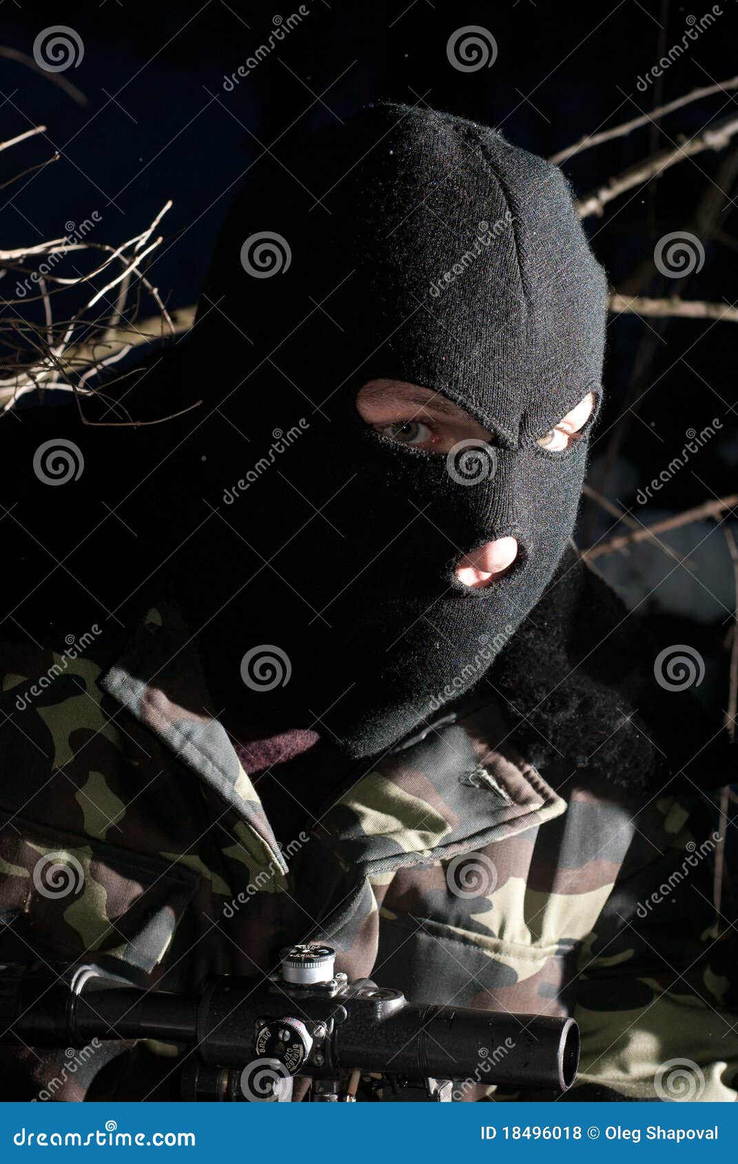The military man in a mask stock photo. Image of male - 18496018