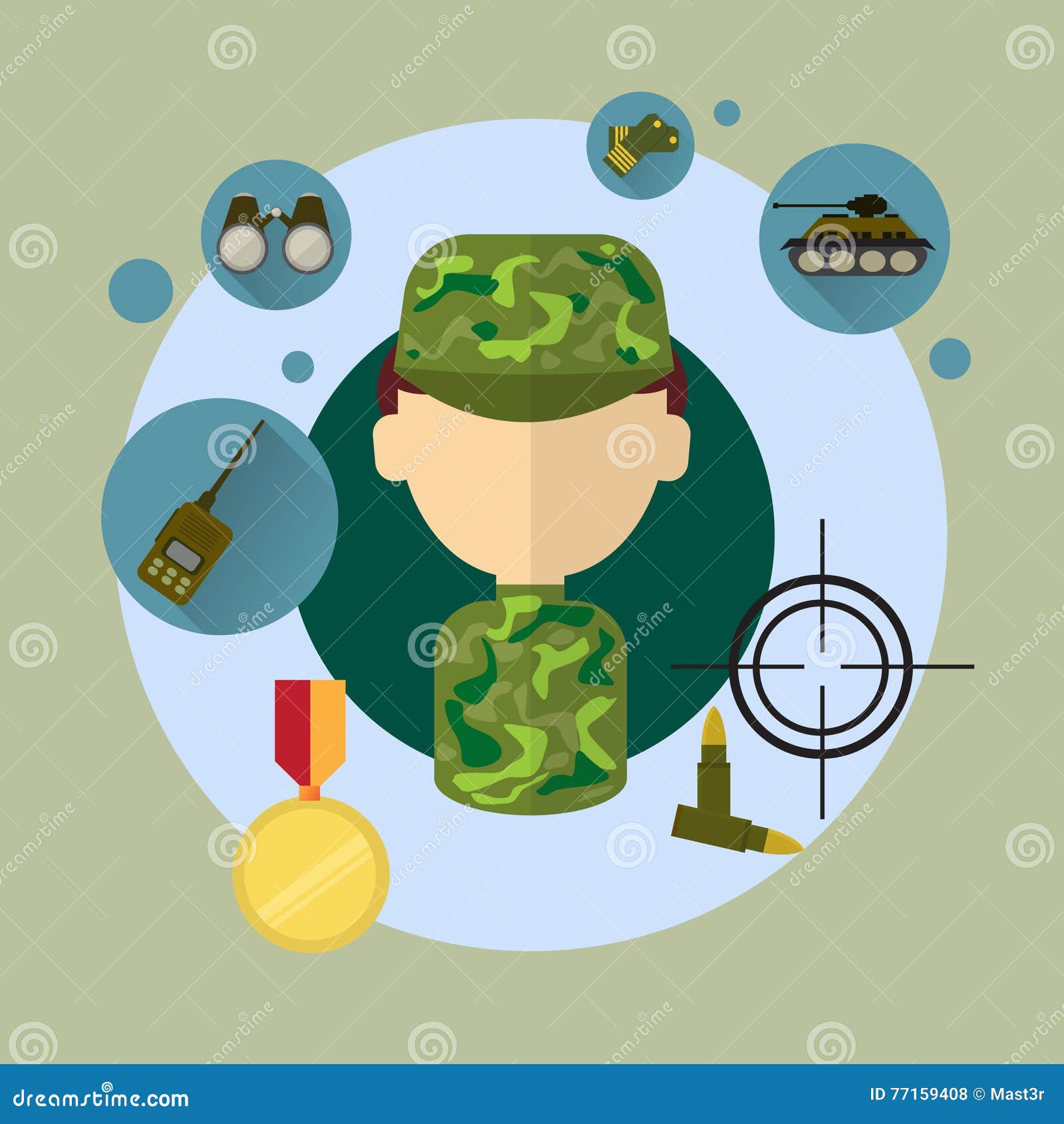Military Man Soldier Icon stock vector. Illustration of background ...