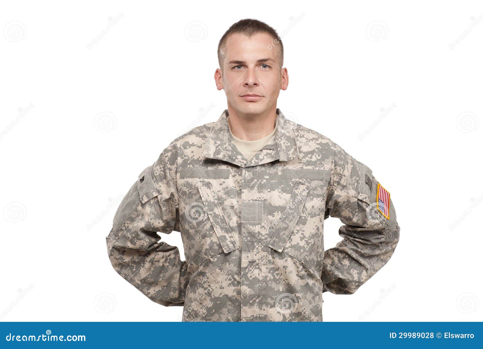 Soldier Standing at Parade Rest Stock Photo - Image of camouflage ...