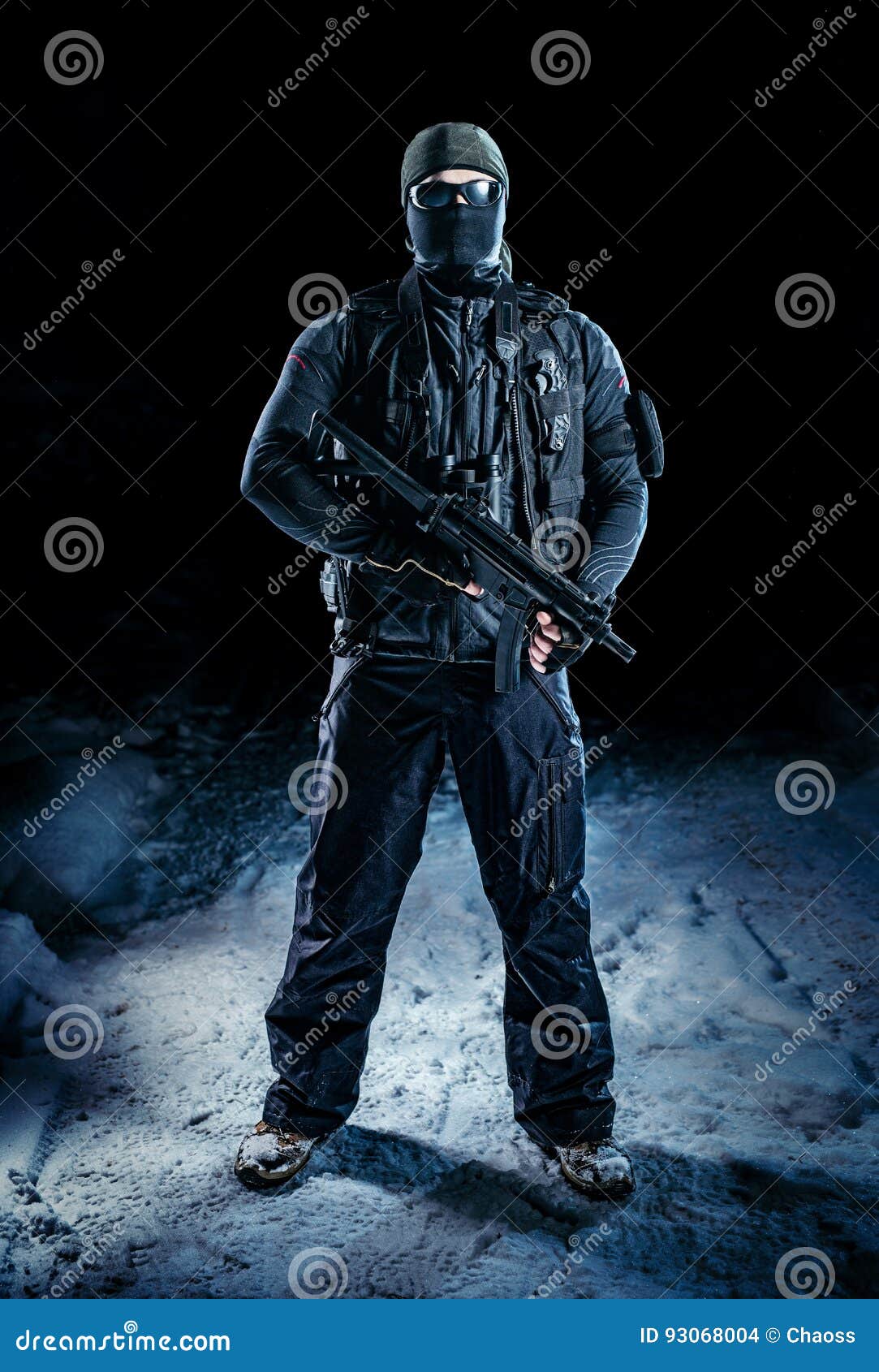 Military man stock photo. Image of security, hold, snow - 93068004