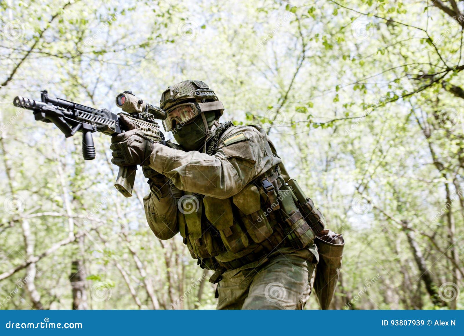 Military Man with Submachine Gun Stock Image - Image of military, group ...