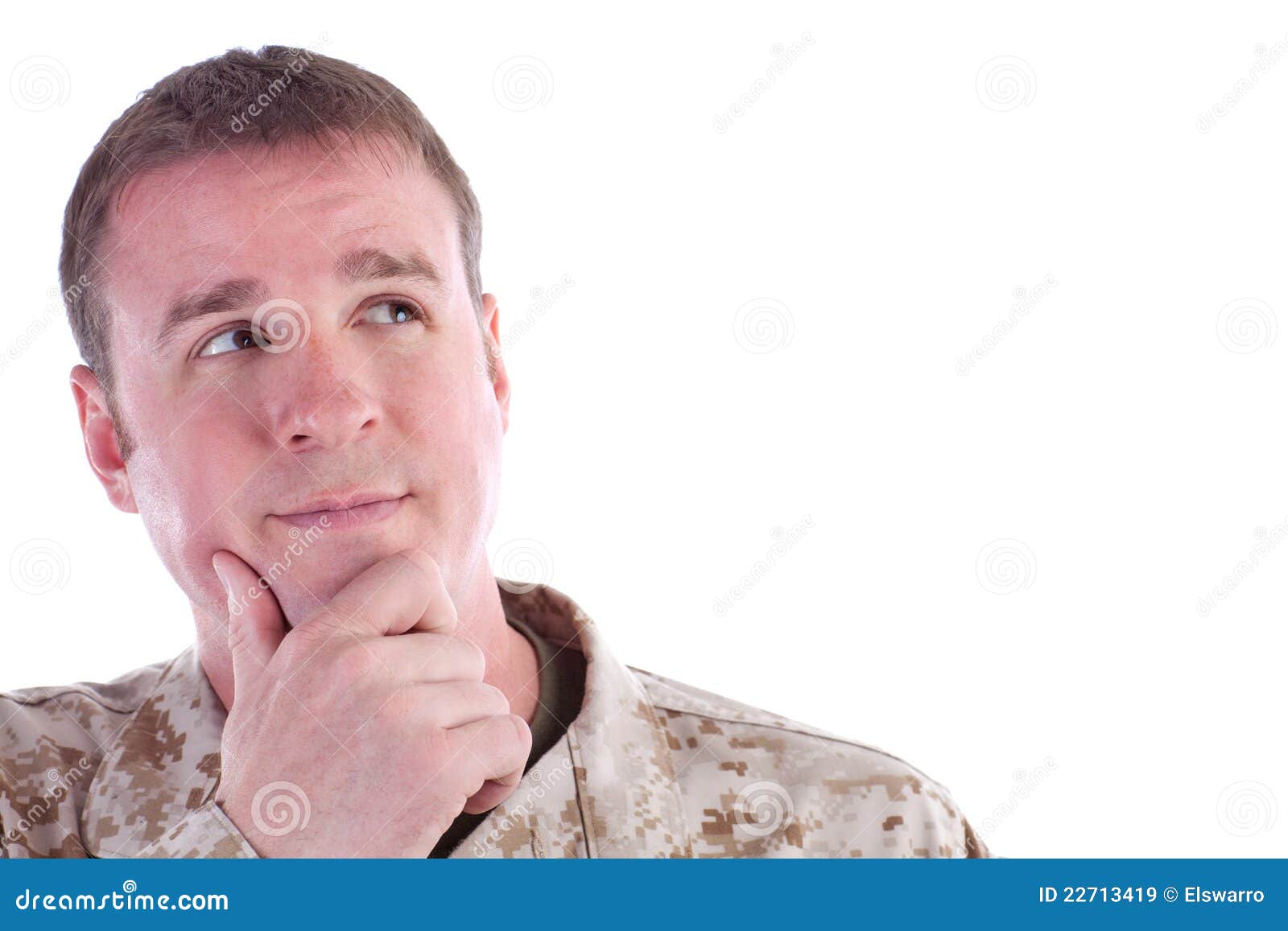 Military Man Thinking stock image. Image of attractive - 22713419