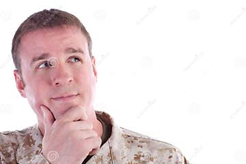 Military Man Thinking stock image. Image of attractive - 22713419