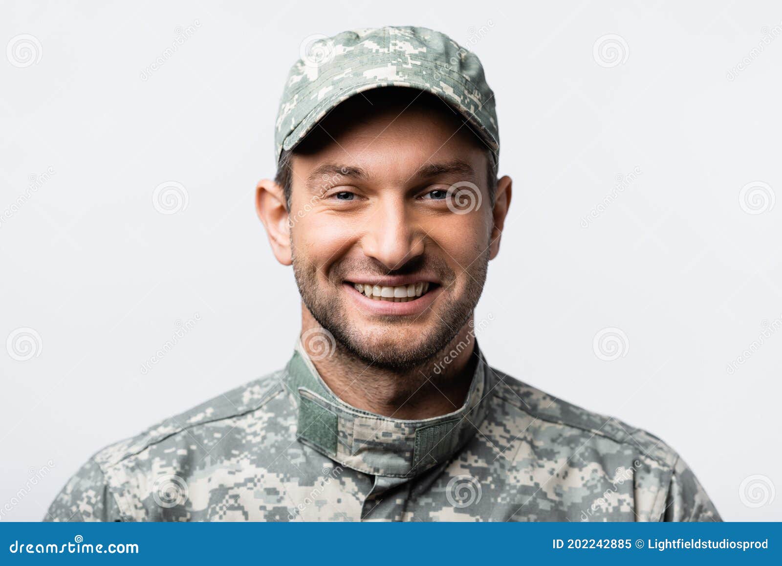 Military Man in Uniform and Cap Stock Image - Image of caucasian ...