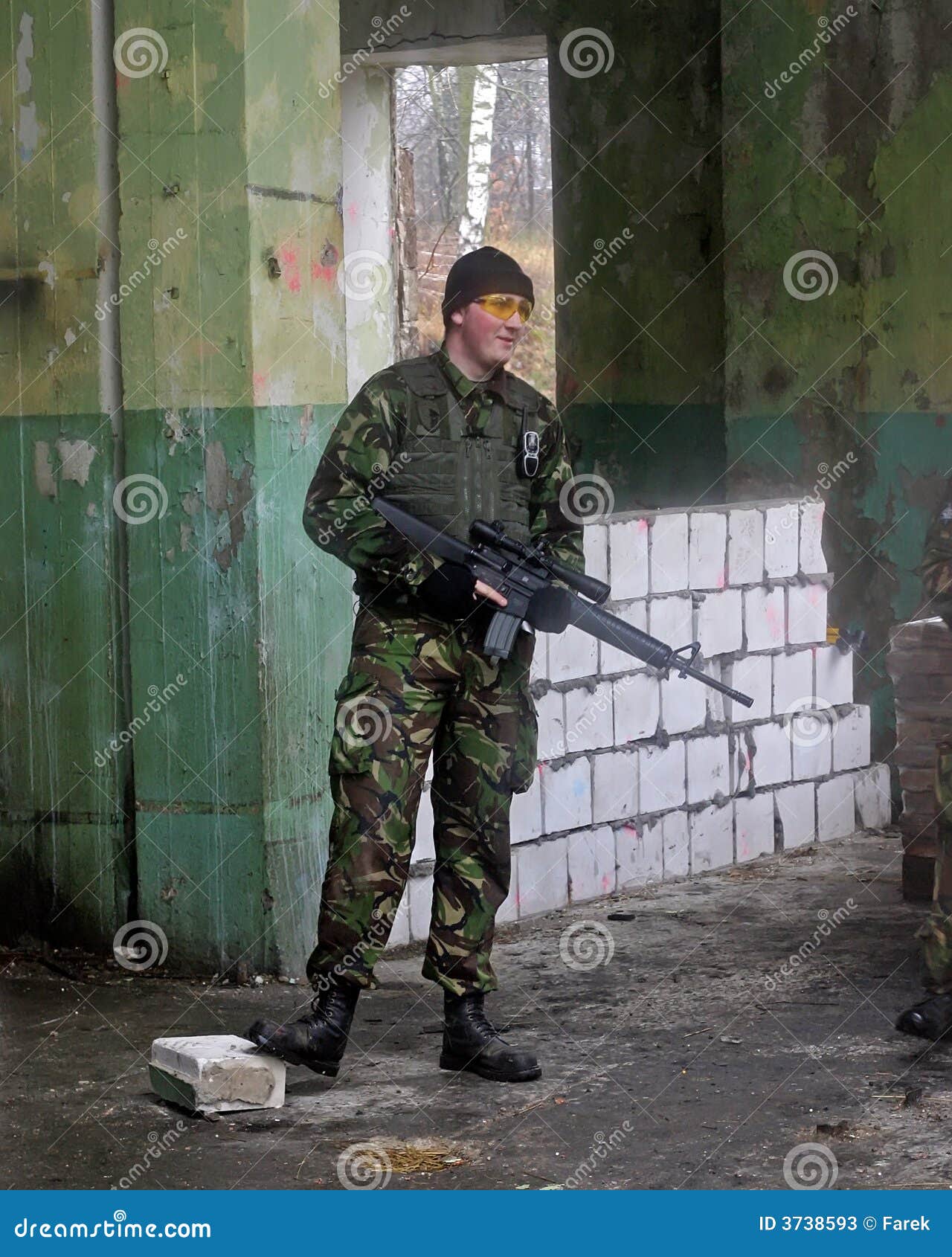 Military man with weapon stock image. Image of fighter - 3738593