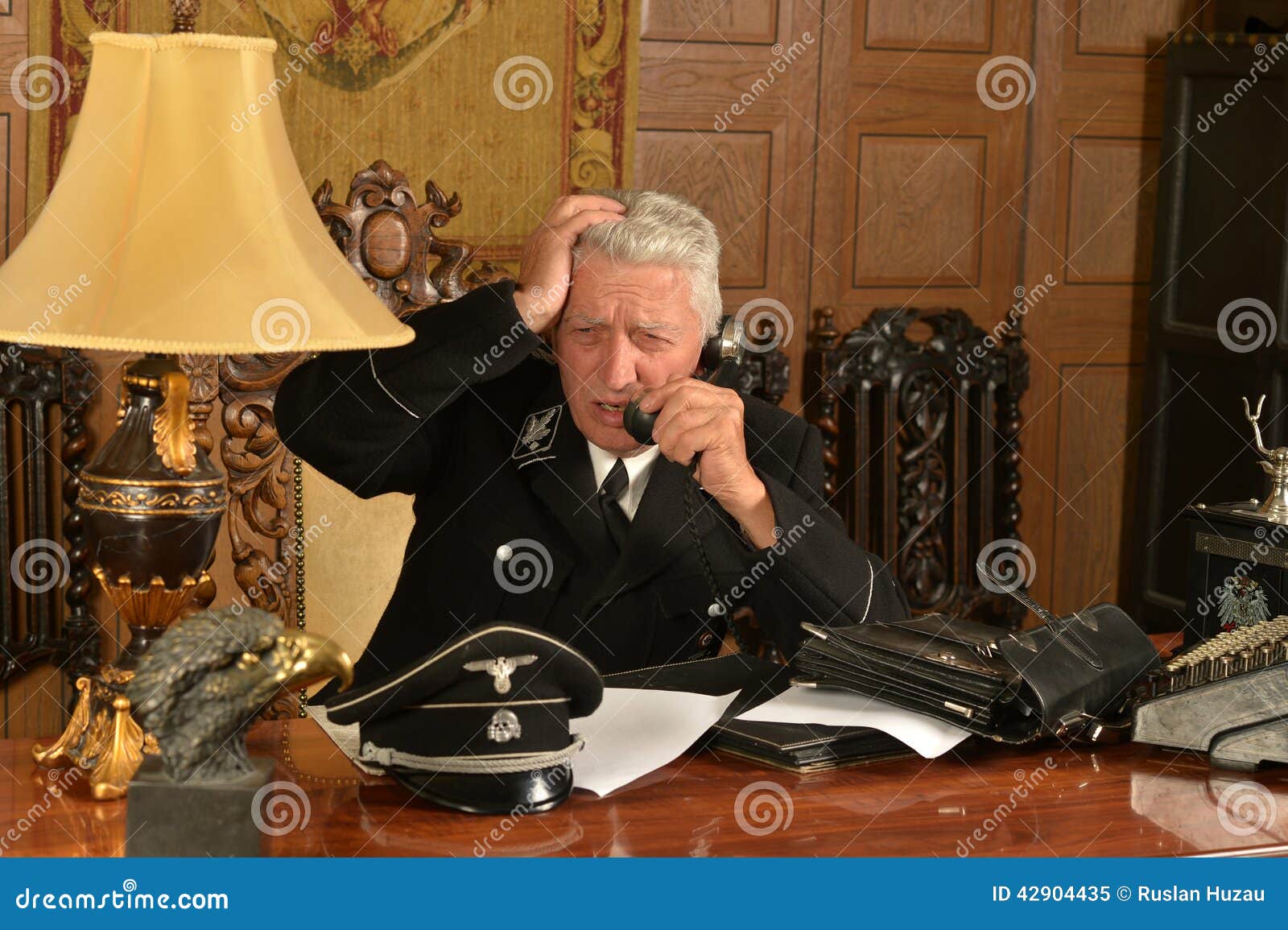 Military Mature General Calls on the Phone Stock Image - Image of rank ...