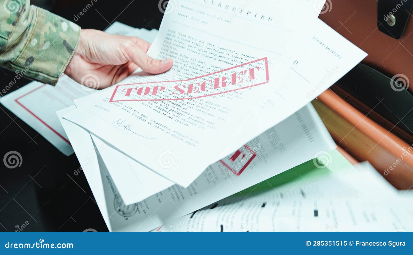 Military Means Secret Documents. Close Up Stock Image - Image of secret ...