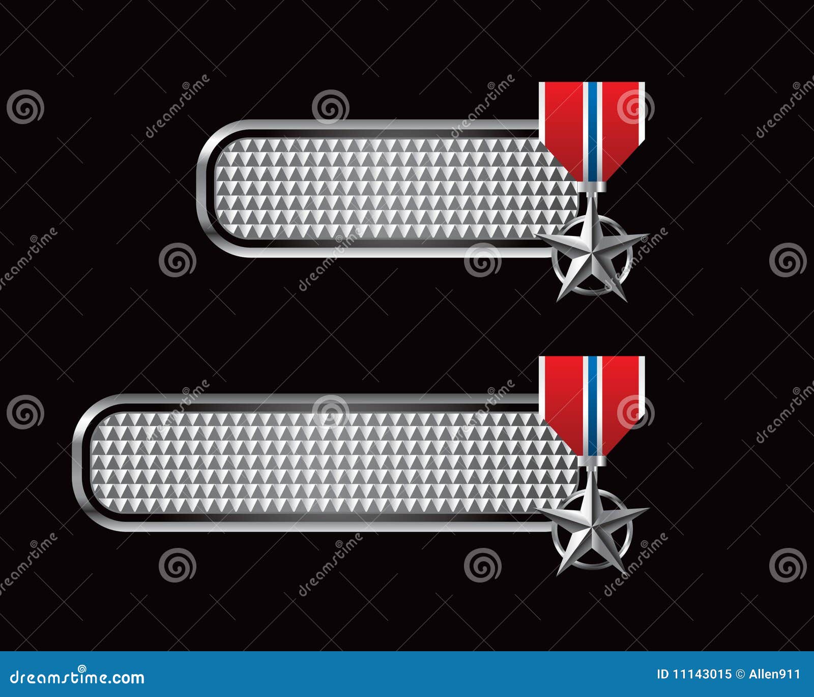 Military Medal on Checkered Silver Tabs Stock Vector - Illustration of ...