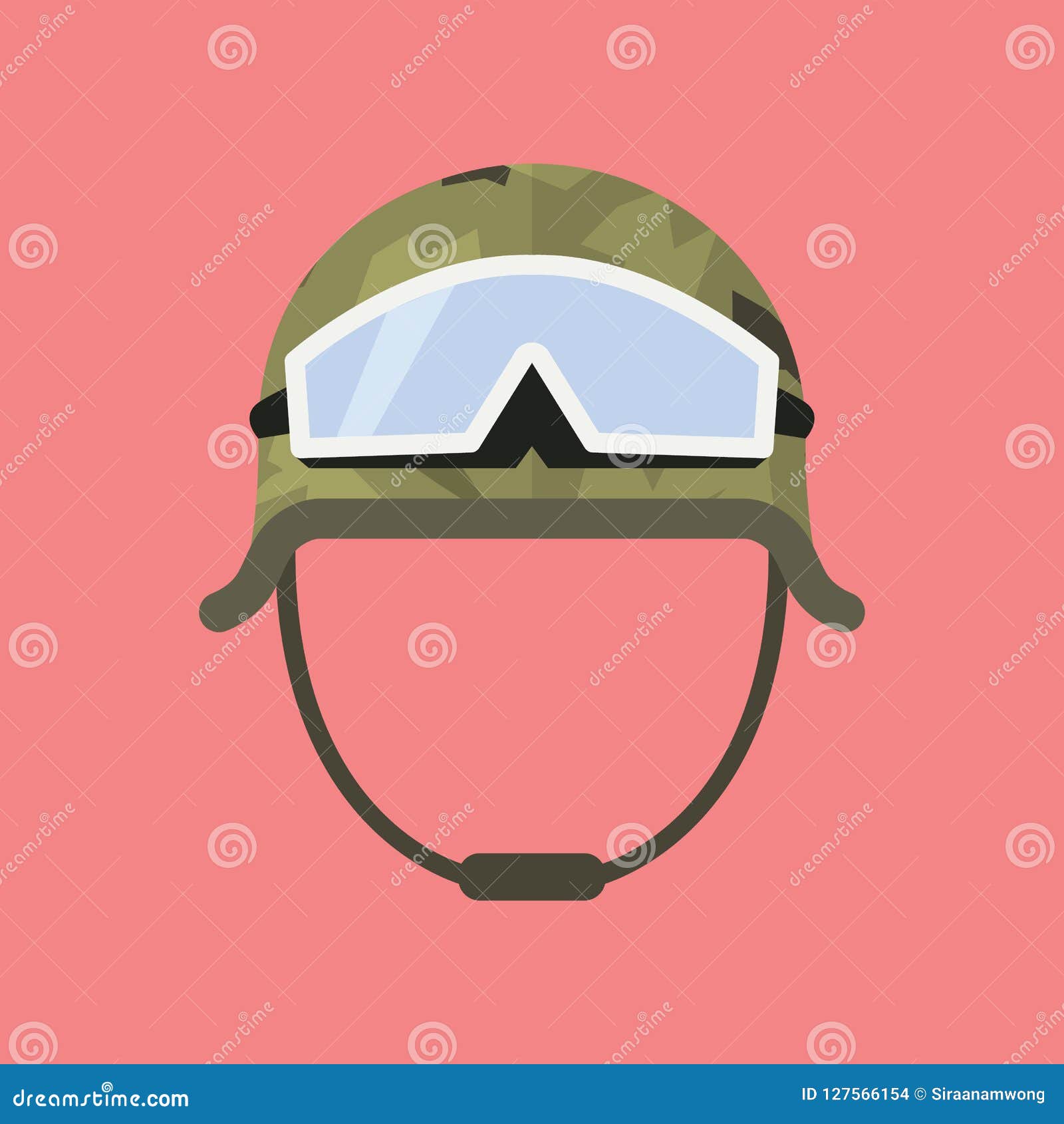 Military Metal Helmet with Goggles Stock Vector - Illustration of hunt ...