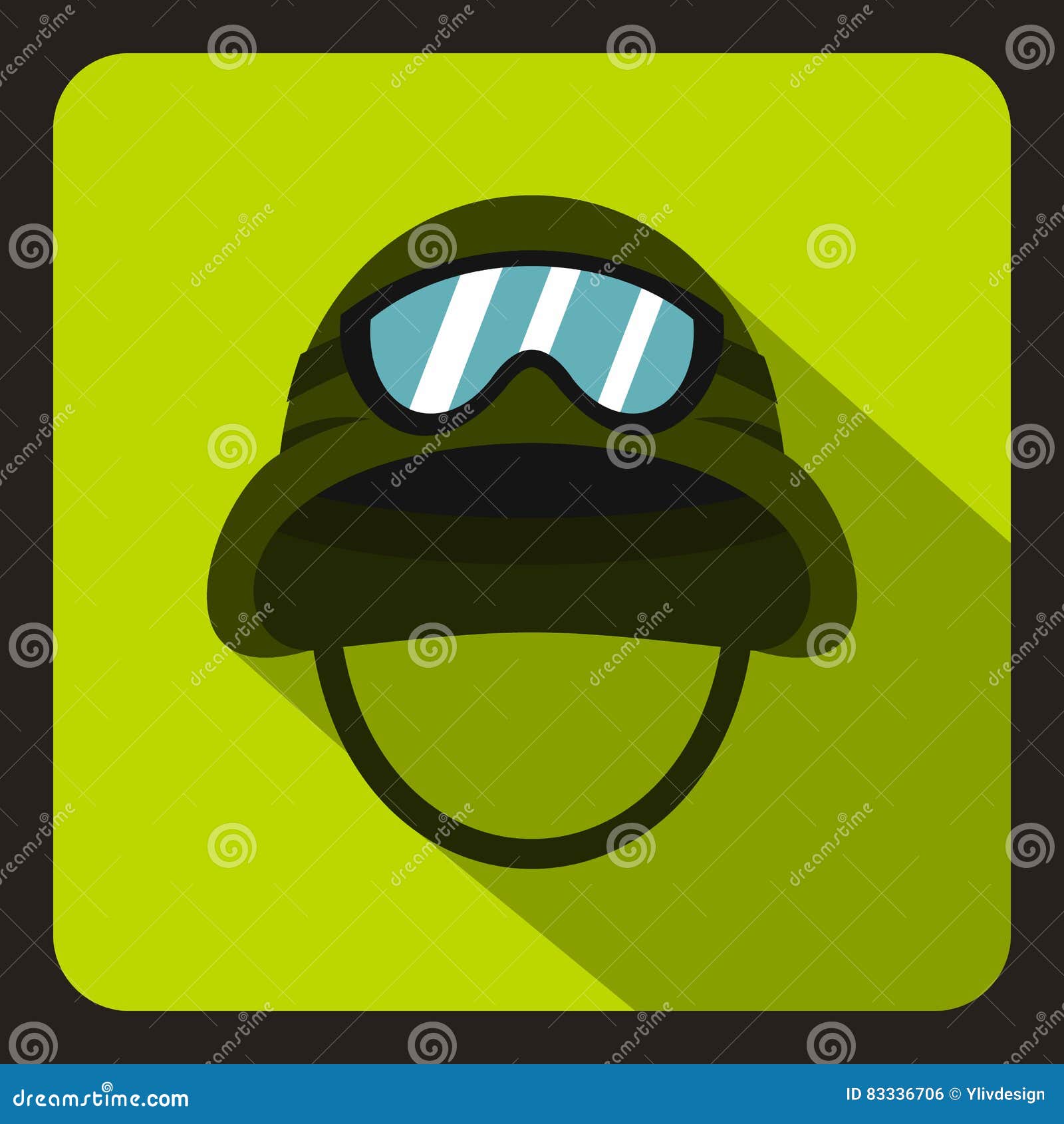 Military Metal Helmet Icon, Flat Style Stock Vector - Illustration of ...