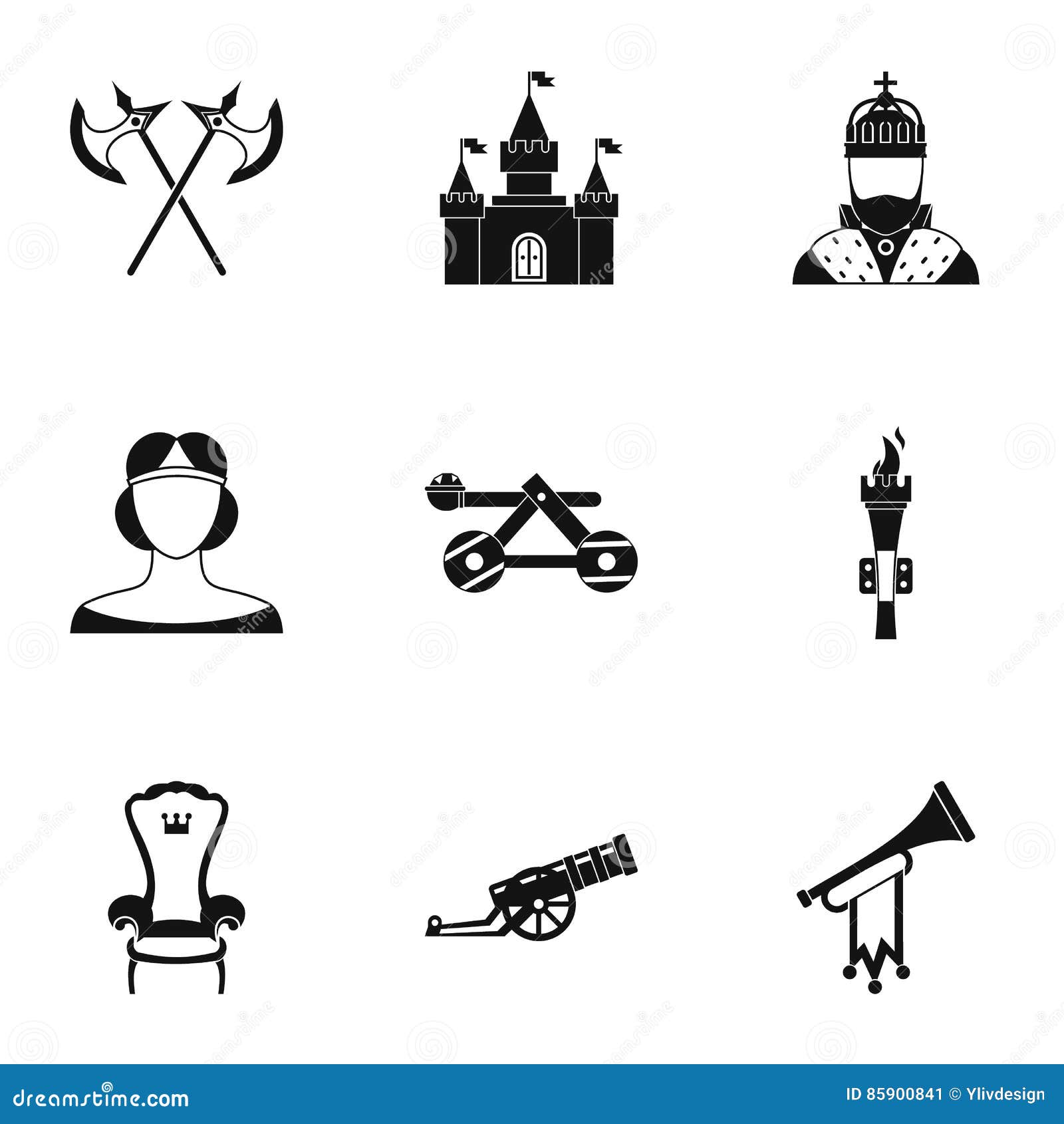 Military Middle Ages Icons Set, Simple Style Stock Vector ...