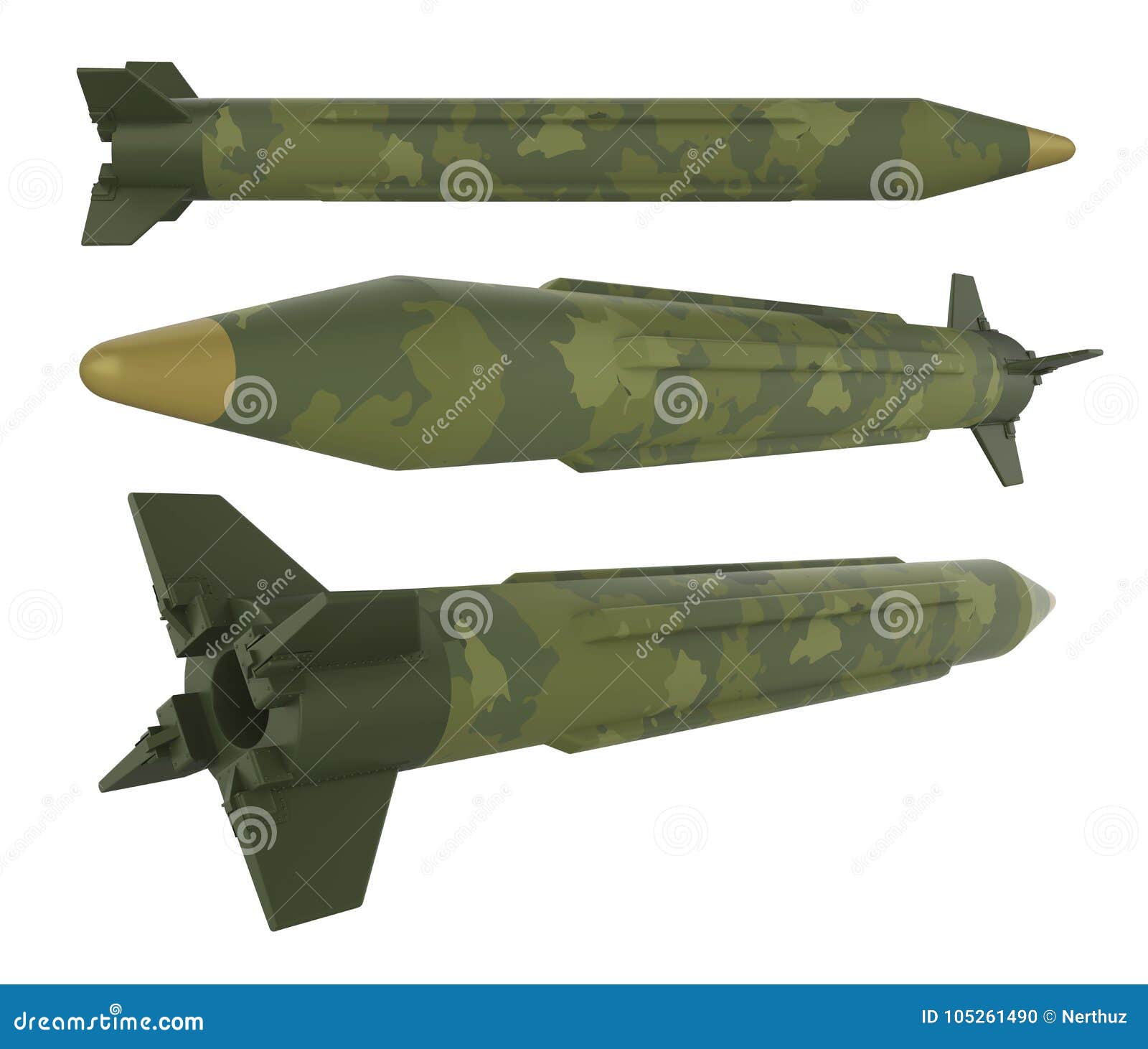 Set Of Military Missiles. Vector Illustration On A White Background ...