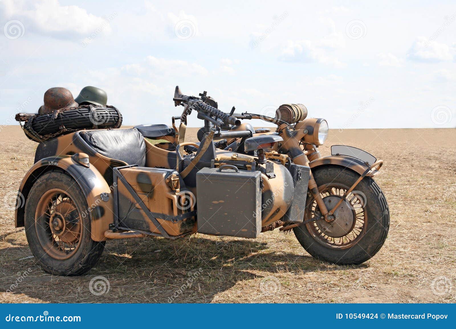Military motorcycle stock photo. Image of camouflage - 10549424