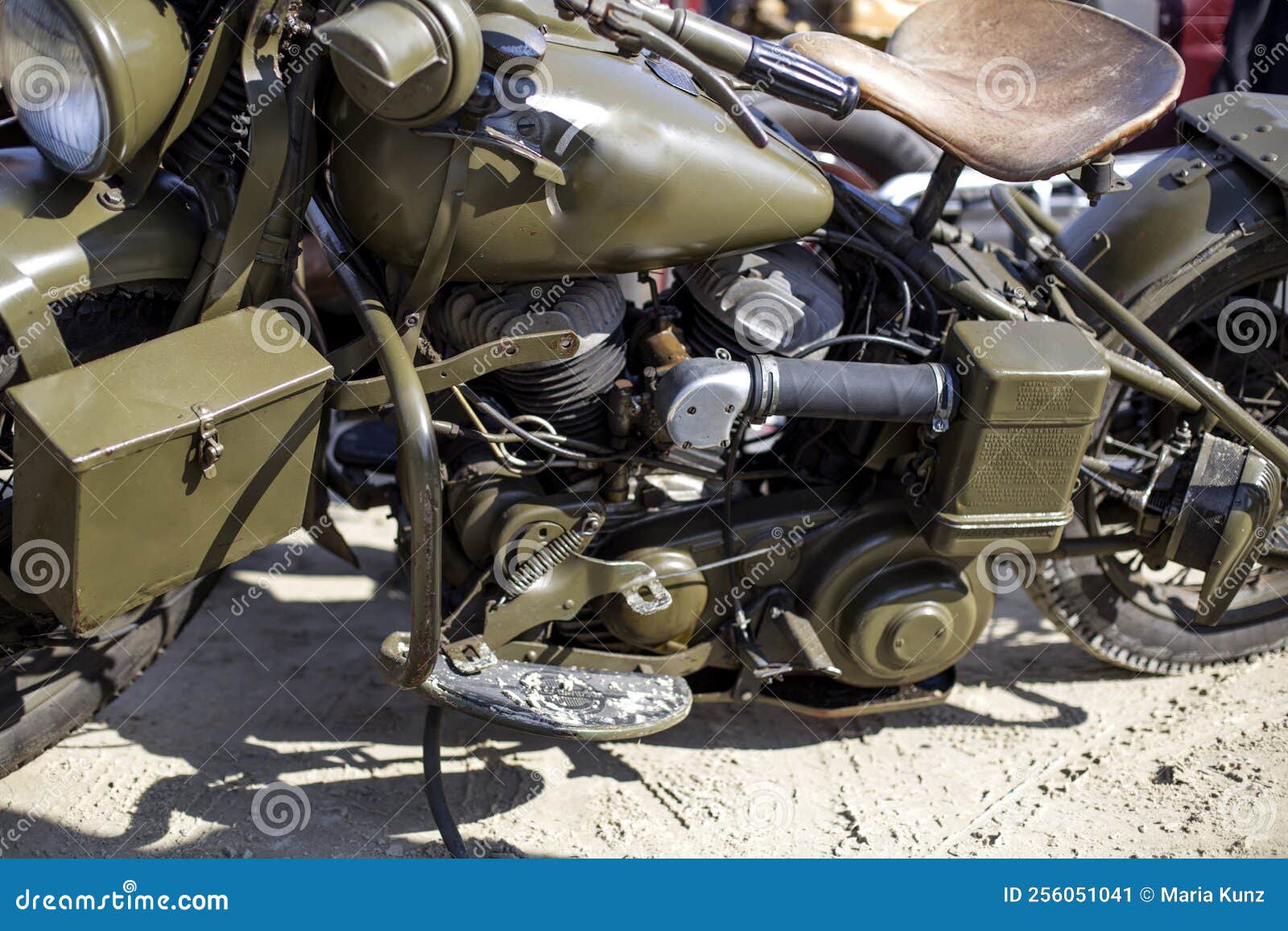 Military motorcycle motor stock image. Image of machine - 256051041