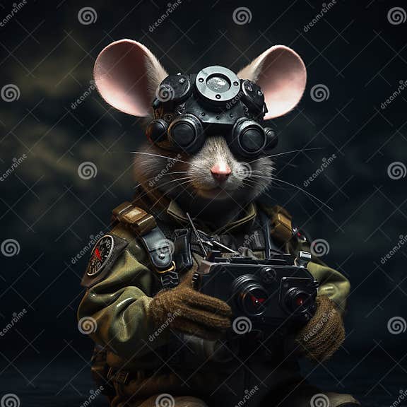 Military Mouse Pilot in a Dark Dramatic Light. AI Generated Stock Image ...
