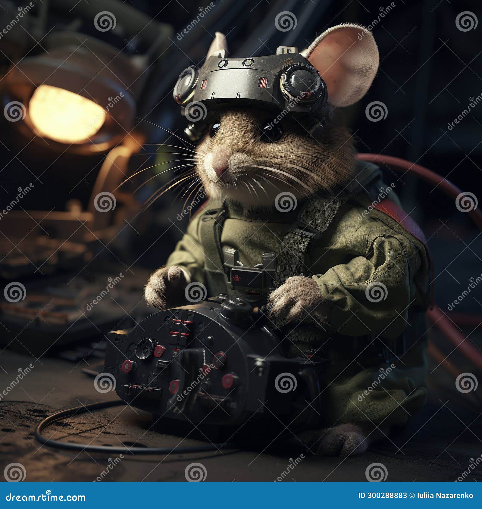 Military Mouse Pilot in a Dark Dramatic Light. AI Generated Stock ...