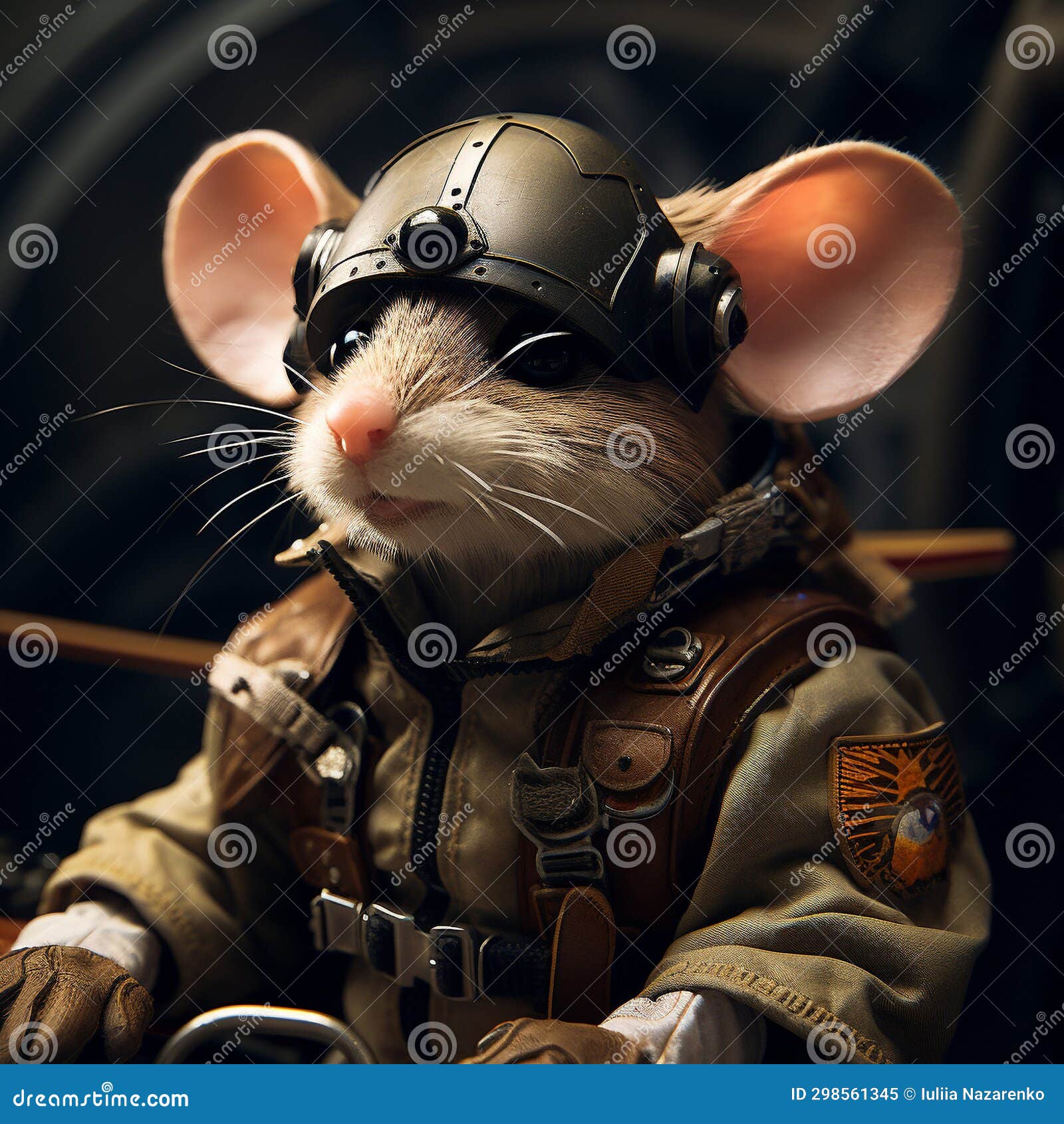 Military Mouse Pilot in a Dark Dramatic Light. AI Generated Stock ...