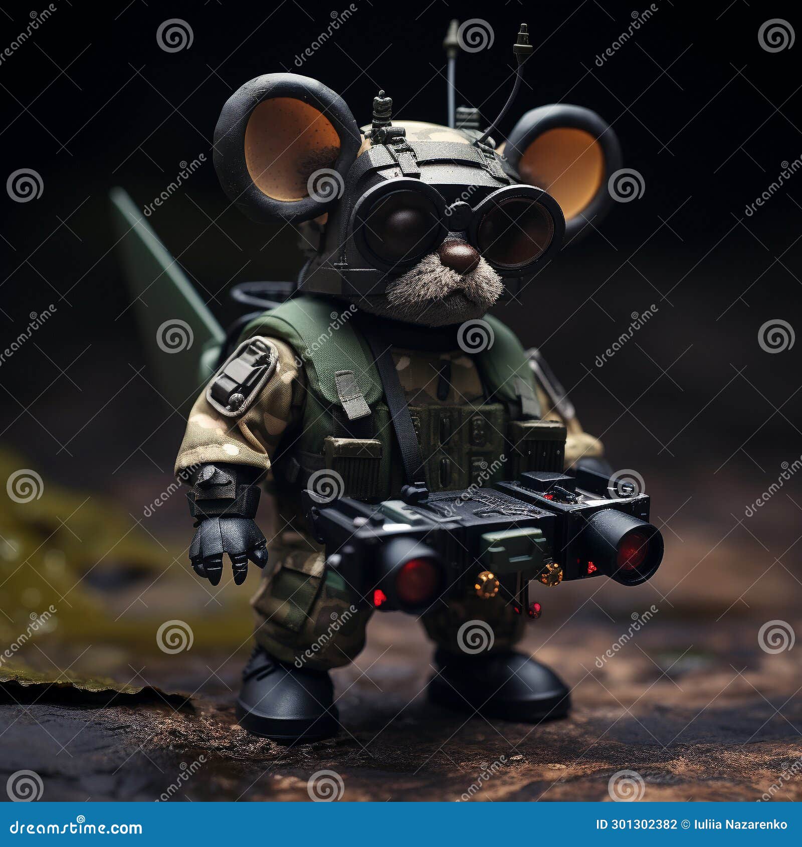 Military Mouse Pilot in a Dark Dramatic Light. AI Generated Stock ...