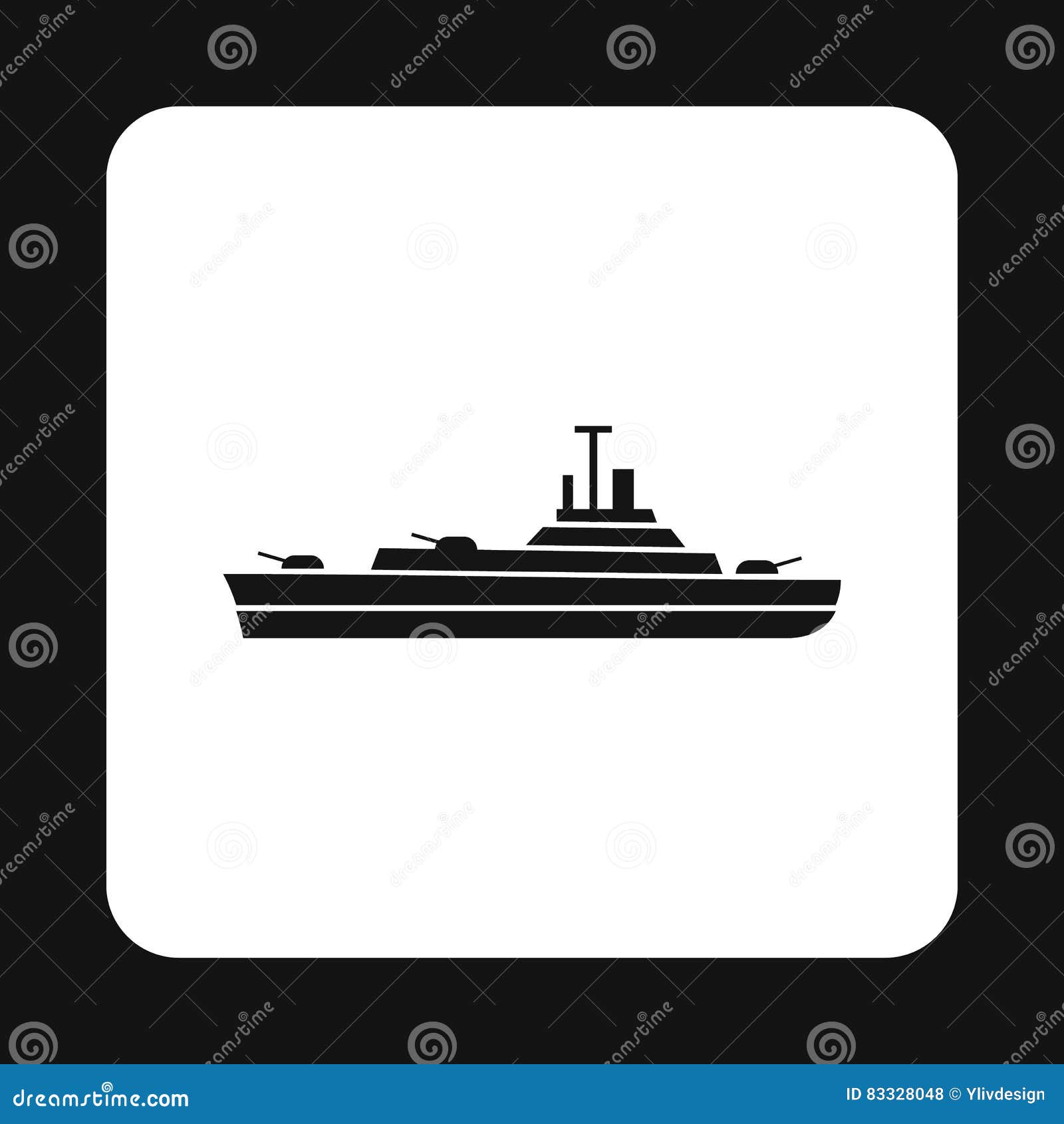 Military Navy Ship Icon, Simple Style Stock Vector - Illustration of ...