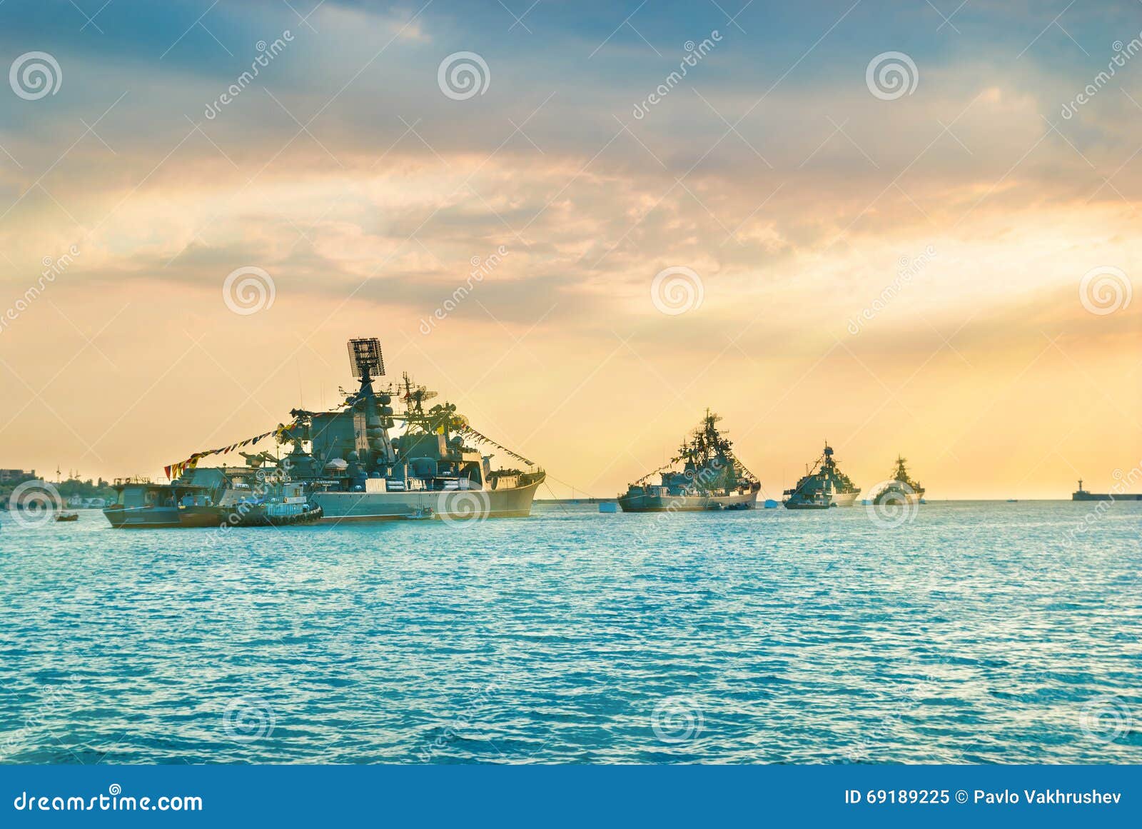 Military Navy Ships in a Sea Bay Stock Image - Image of frigate, power ...