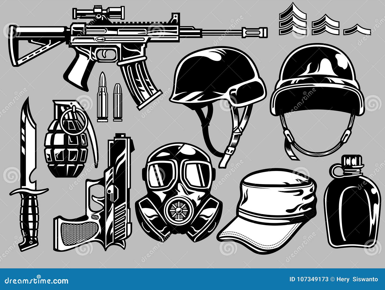 Set Of Military Objects Associated With The Victory In The War St ...