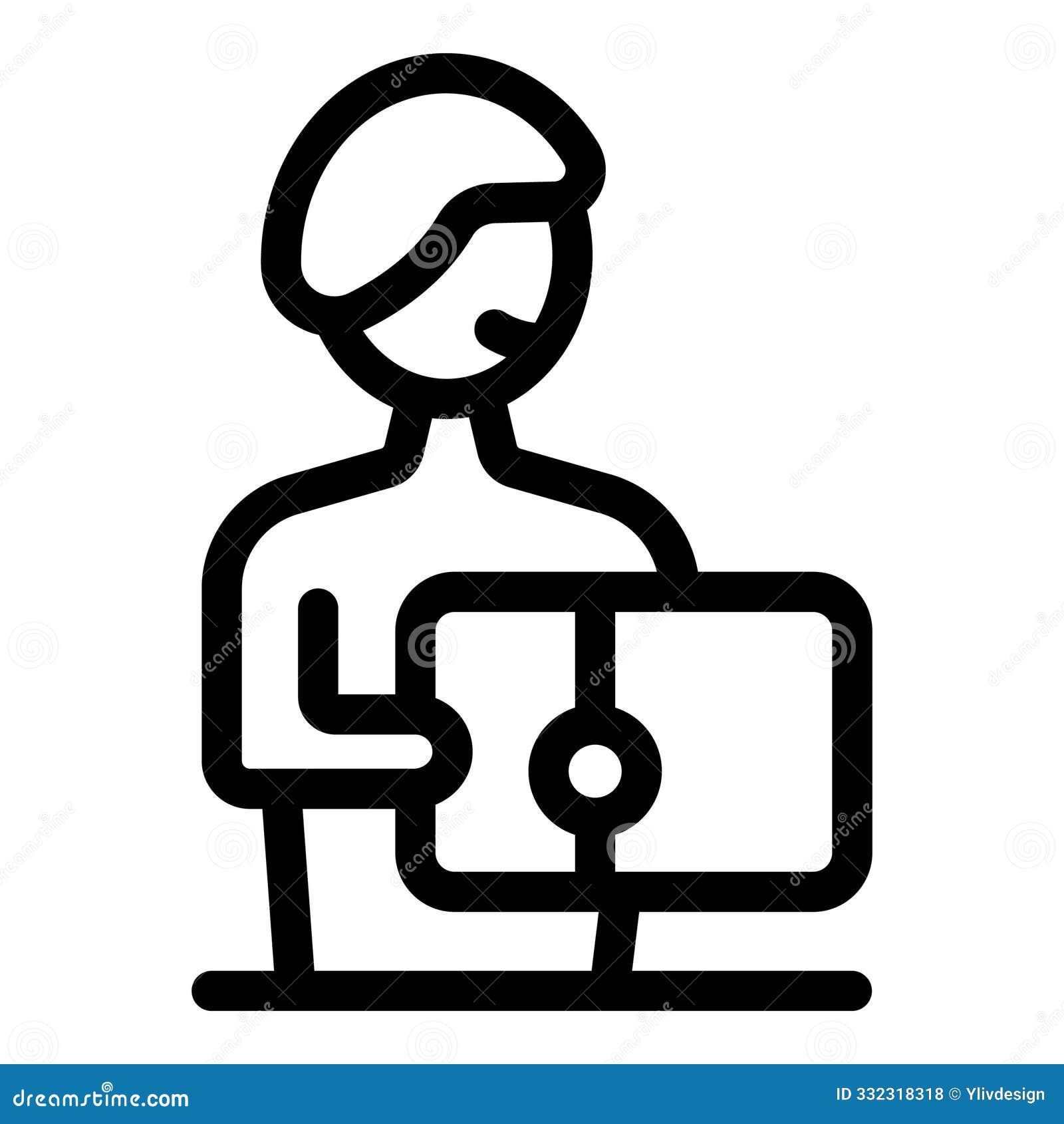 Military Operator Holding Tablet with Map Navigation Icon Stock ...