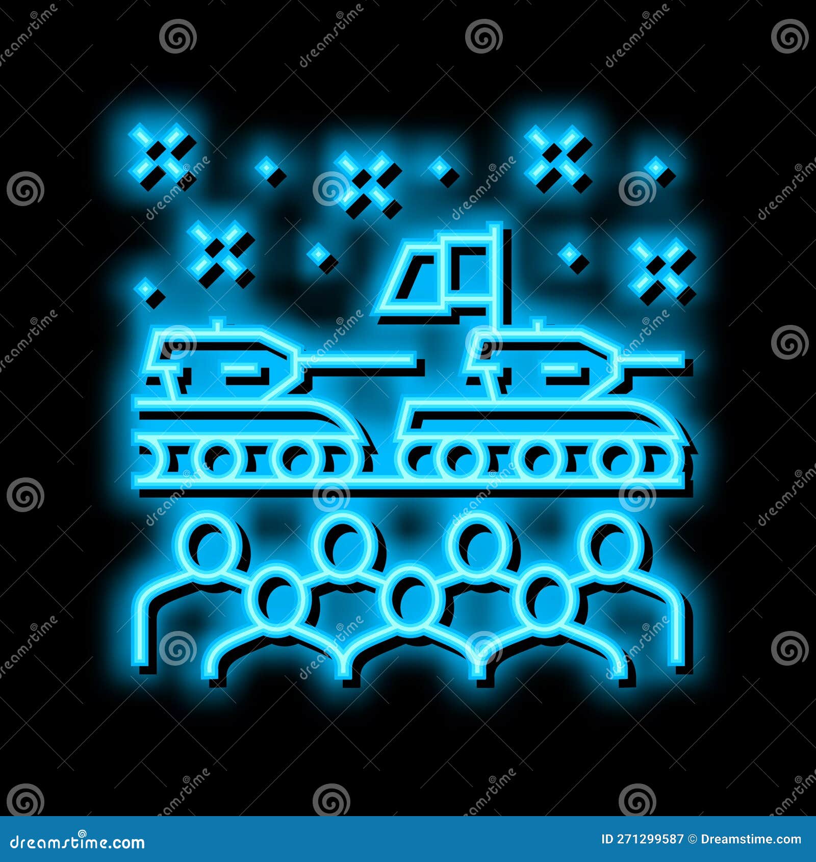 Military Parade Neon Glow Icon Illustration Stock Vector - Illustration ...