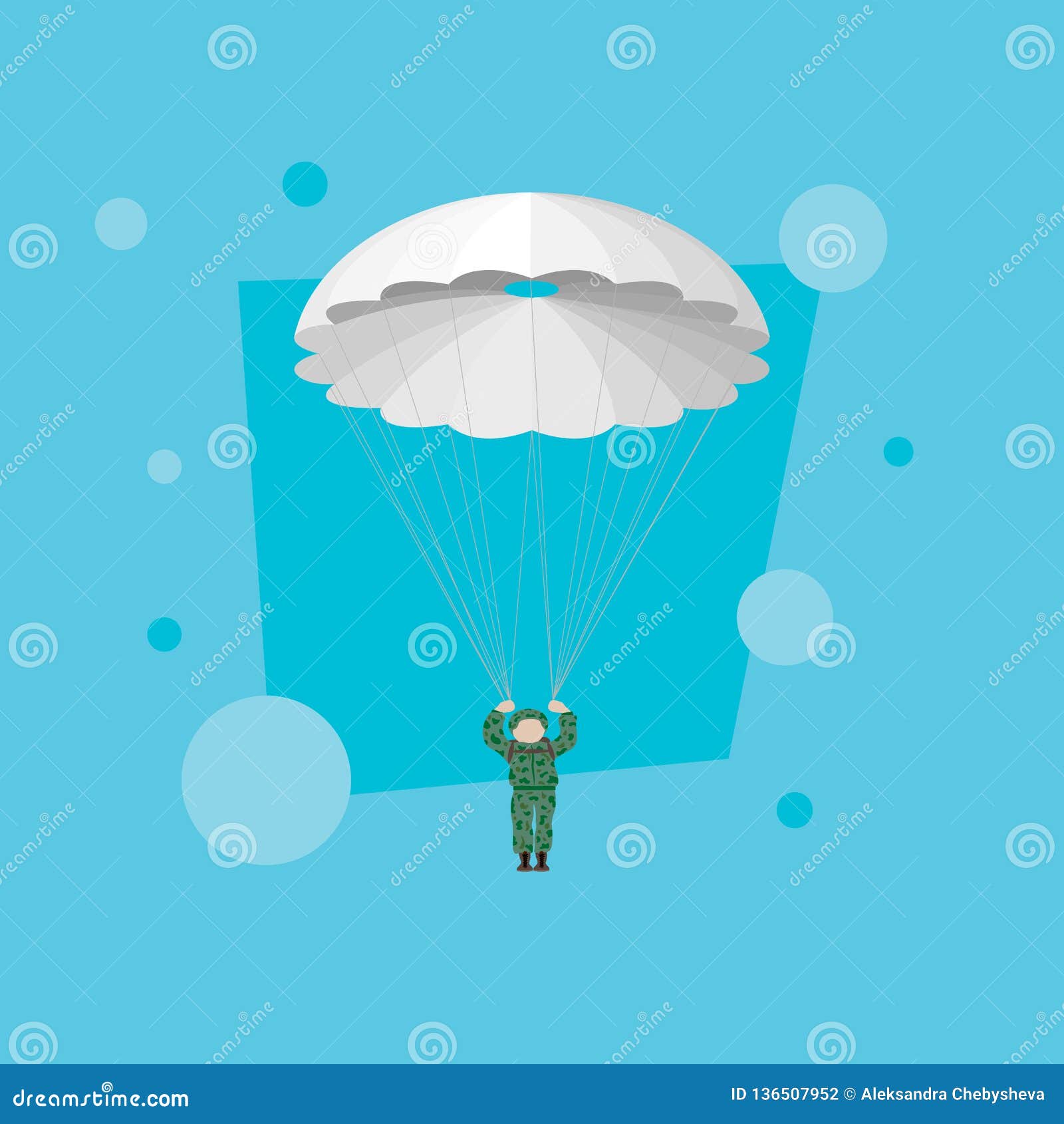 Military Paratrooper Icon, Outline Style Vector Illustration ...
