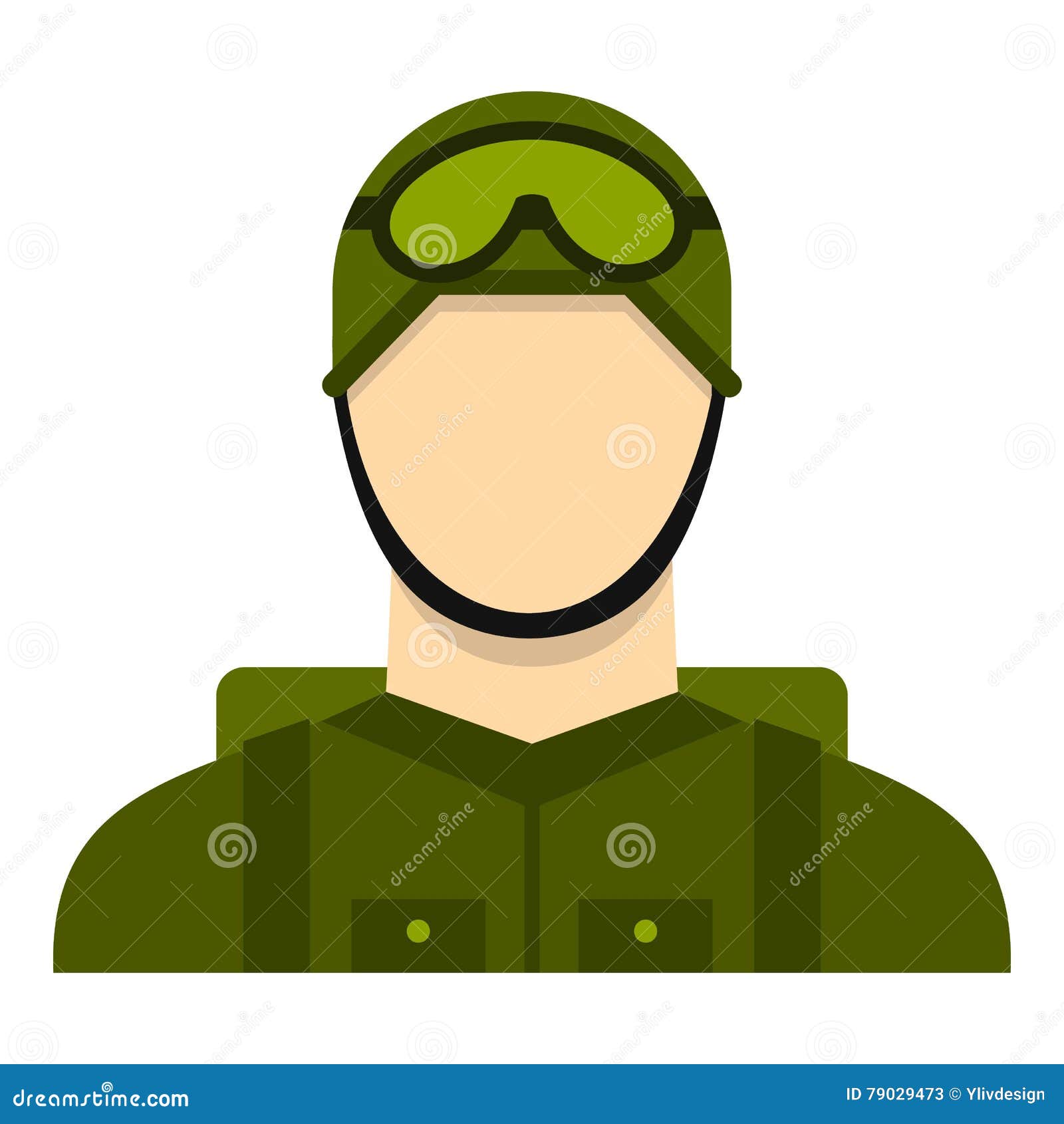 Military Paratrooper Icon, Flat Style Stock Vector - Illustration of ...