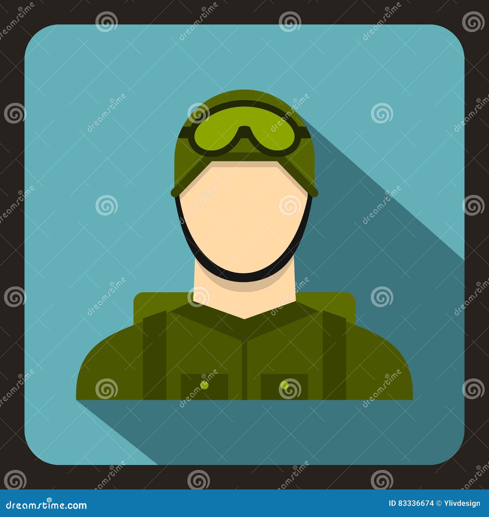 Military Paratrooper Icon, Flat Style Stock Vector - Illustration of ...