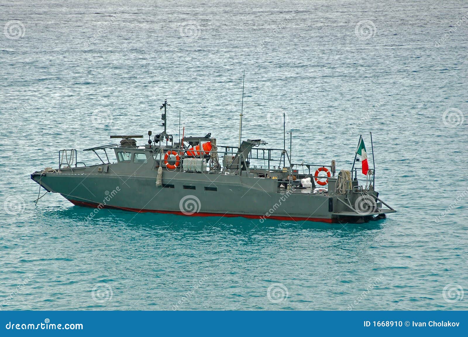 Military Patrol Boat in Gray Color Stock Photo - Image of chase, army ...