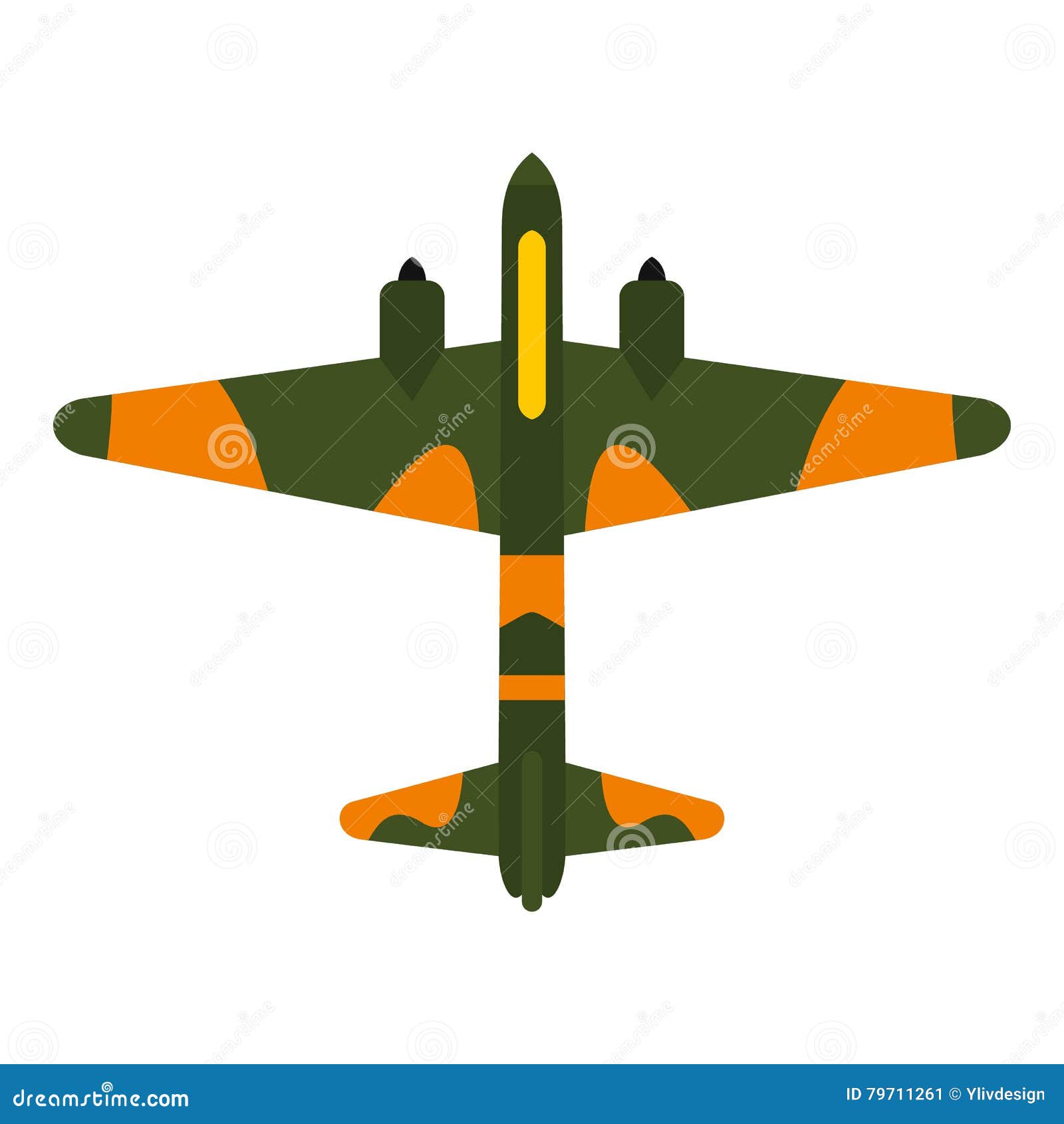 Military Plane Icon, Flat Style Stock Vector - Illustration of airliner ...
