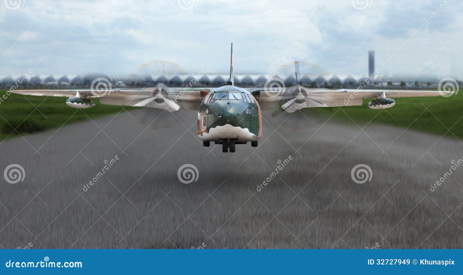 Military Plane Take Off from Runway Stock Image - Image of move ...