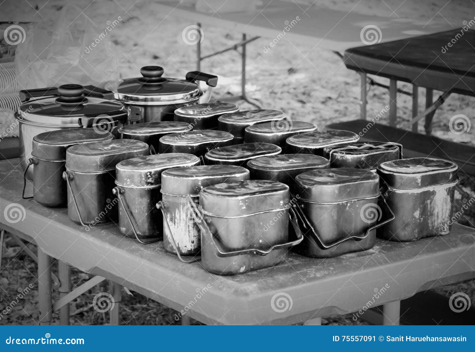 Military pots stock image. Image of cover, deep, equipment - 75557091