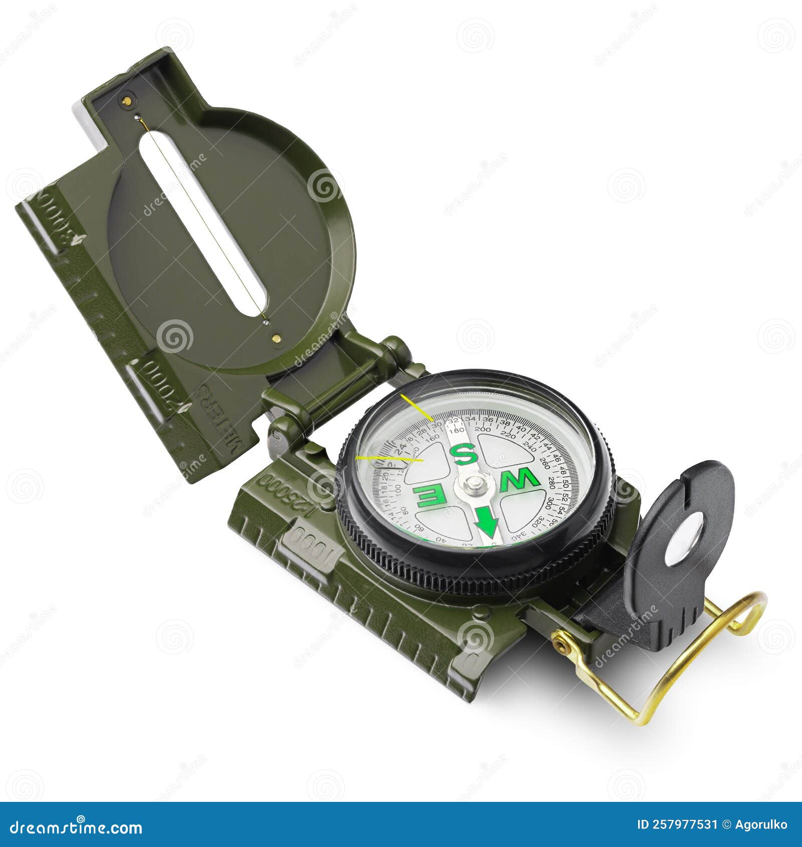 Military Precision Compass Isolated on White Stock Image - Image of ...