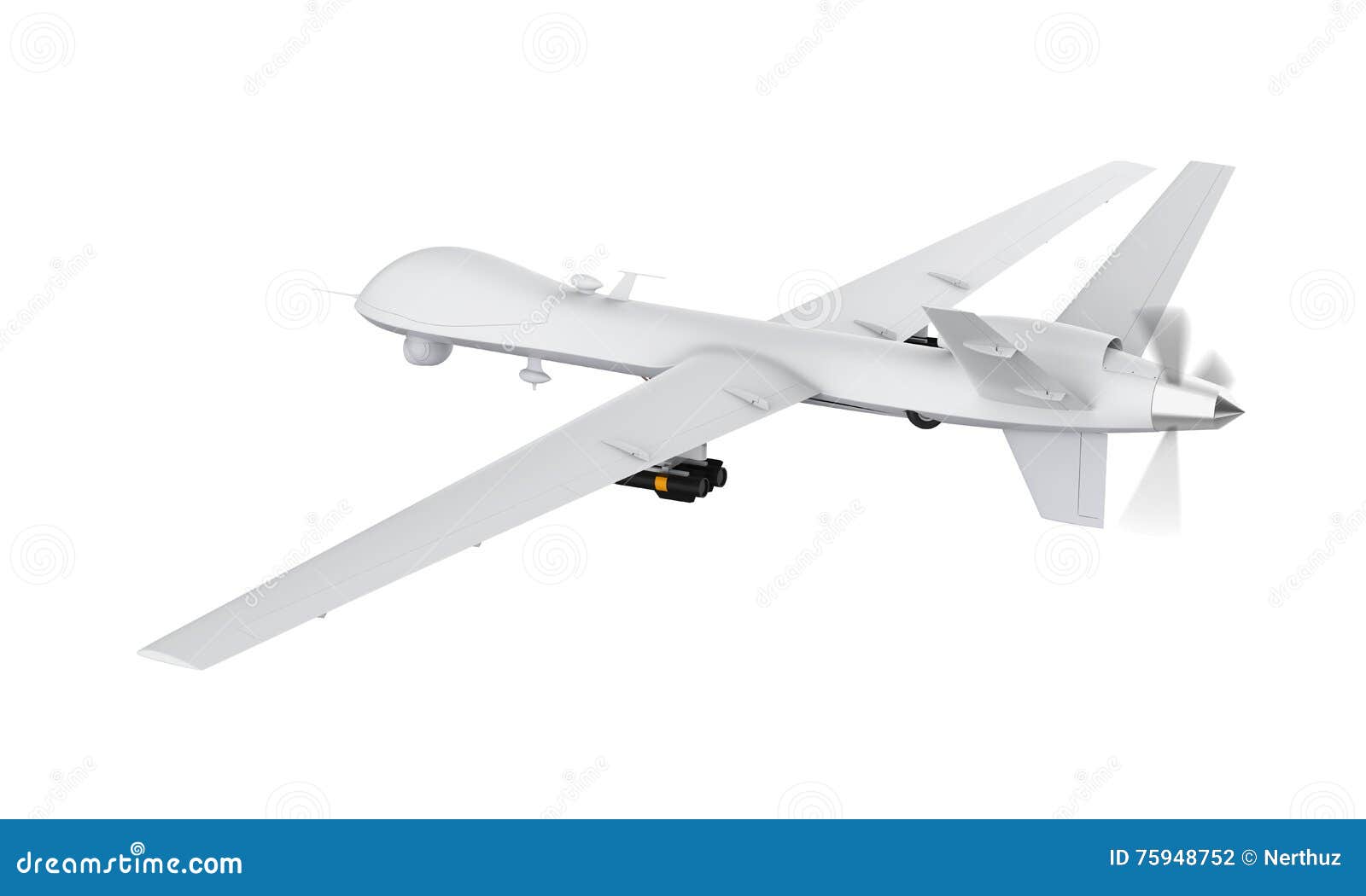 Predator Drone. Wire-frame Outline Drawing Aircraft. Vector Created Of ...