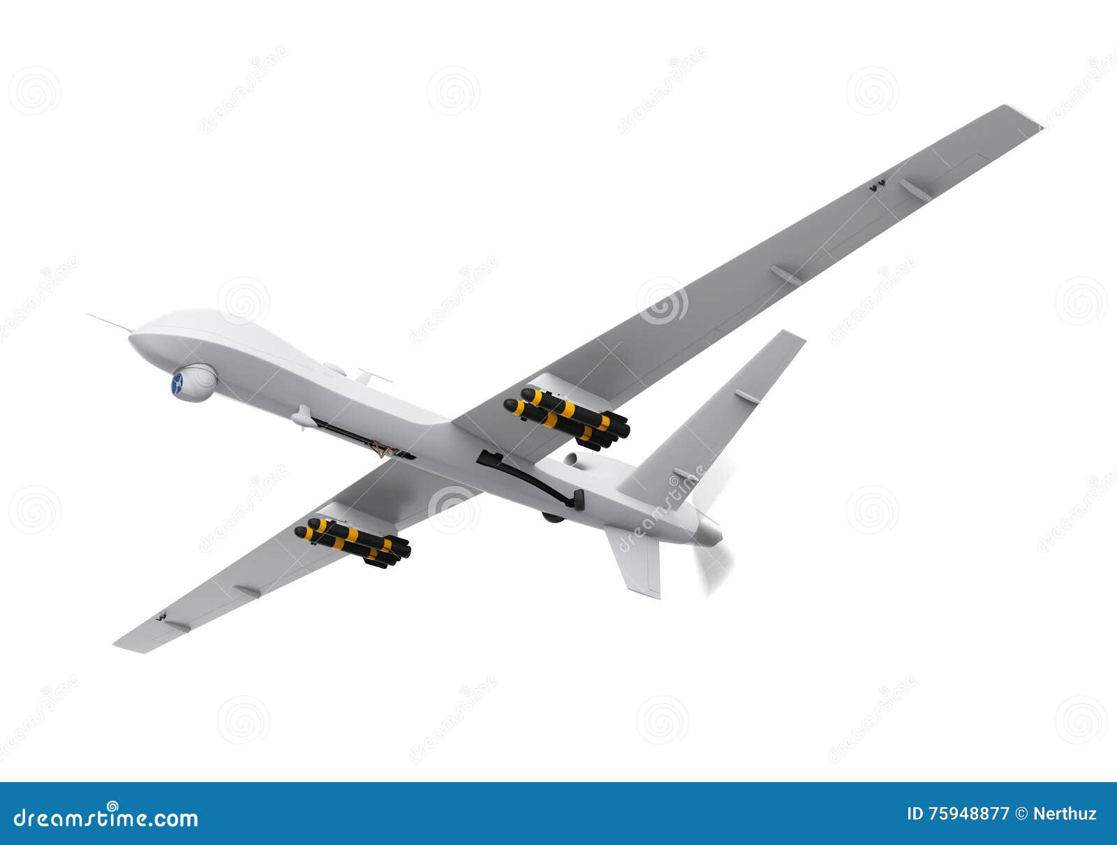 Military Predator Drone stock illustration. Illustration of hellfire ...