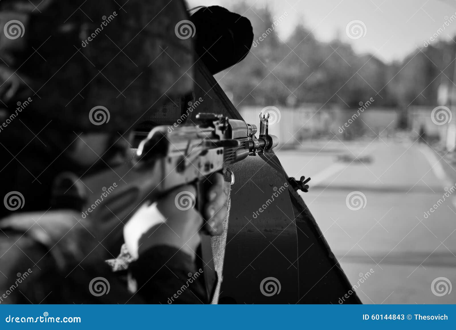 Military Protect the Base from Enemies Using Machine Gun Stock Image ...