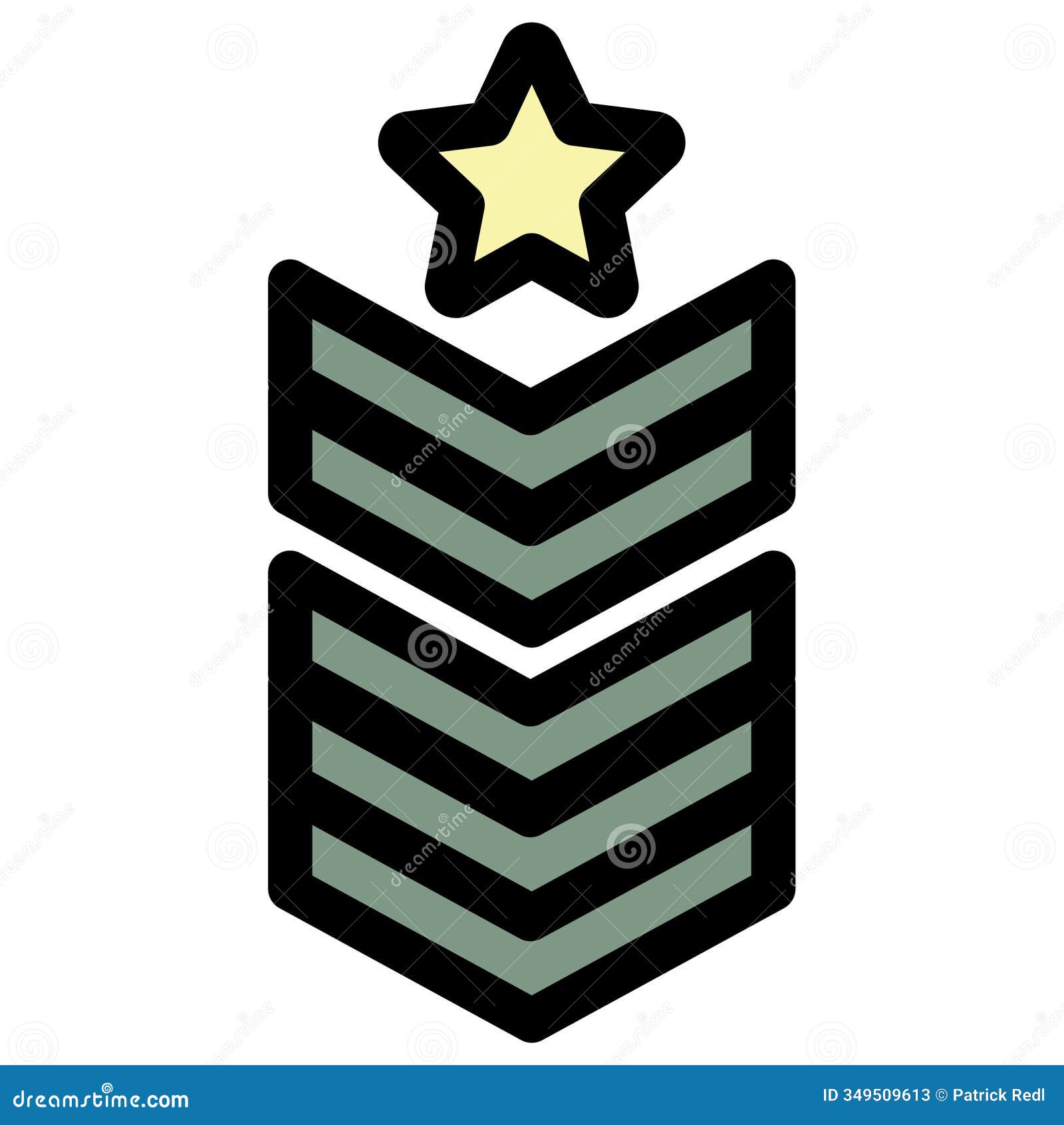 Military Rank Symbol - Military Icon Stock Illustration - Illustration ...