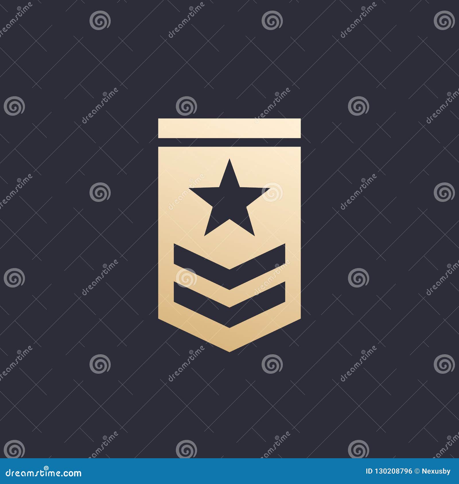 Military rank vector icon stock vector. Illustration of army - 130208796
