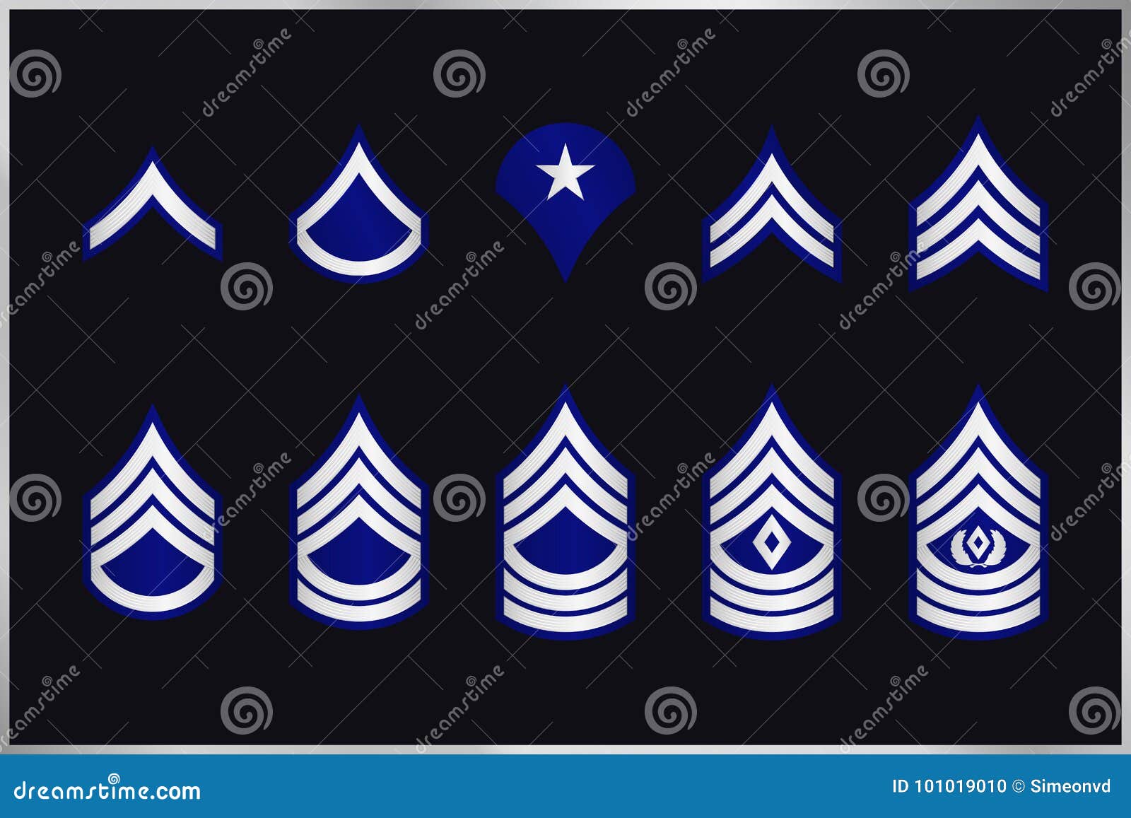 Military Ranks Cartoon Vector | CartoonDealer.com #62522545