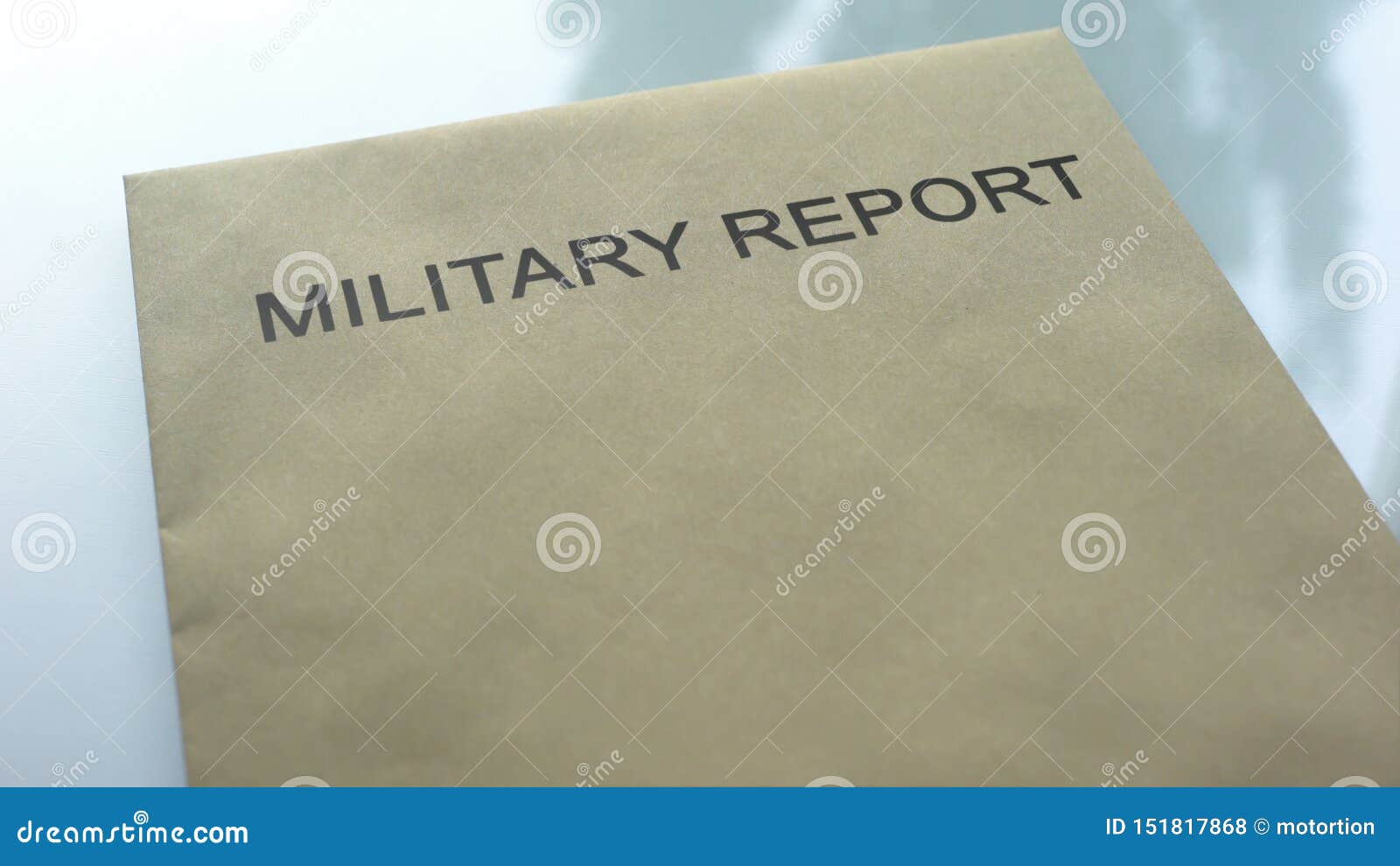 Military Report, Folder with Important Documents Lying on Table, Close ...