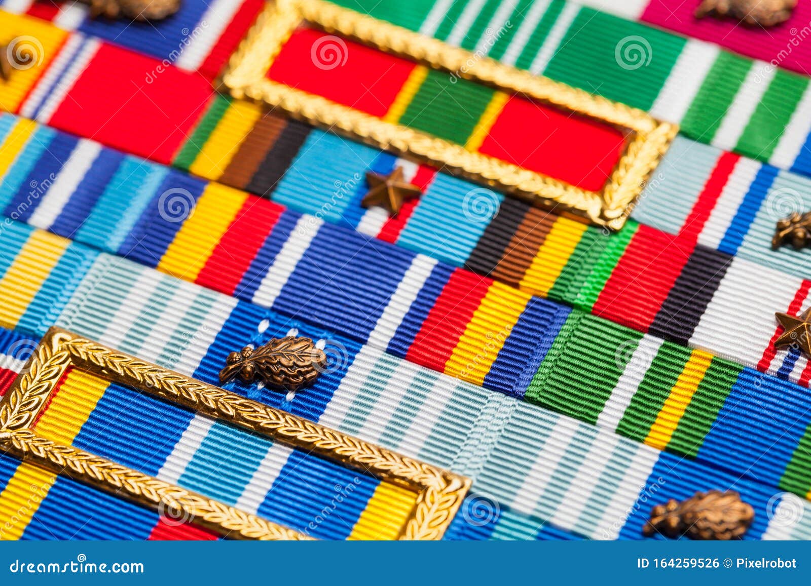 Military Ribbons Close Up stock photo. Image of forces - 164259526