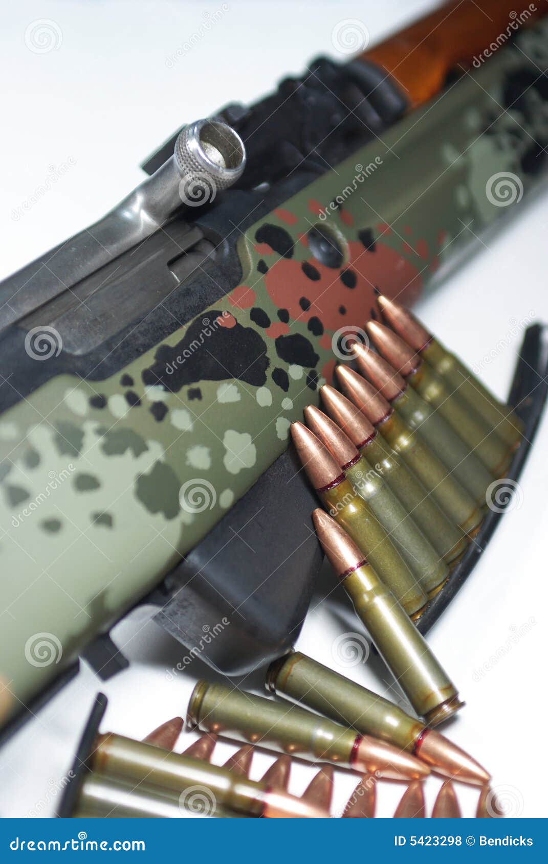 Military Rifle and Ammunition Stock Photo - Image of bullets, rifle ...