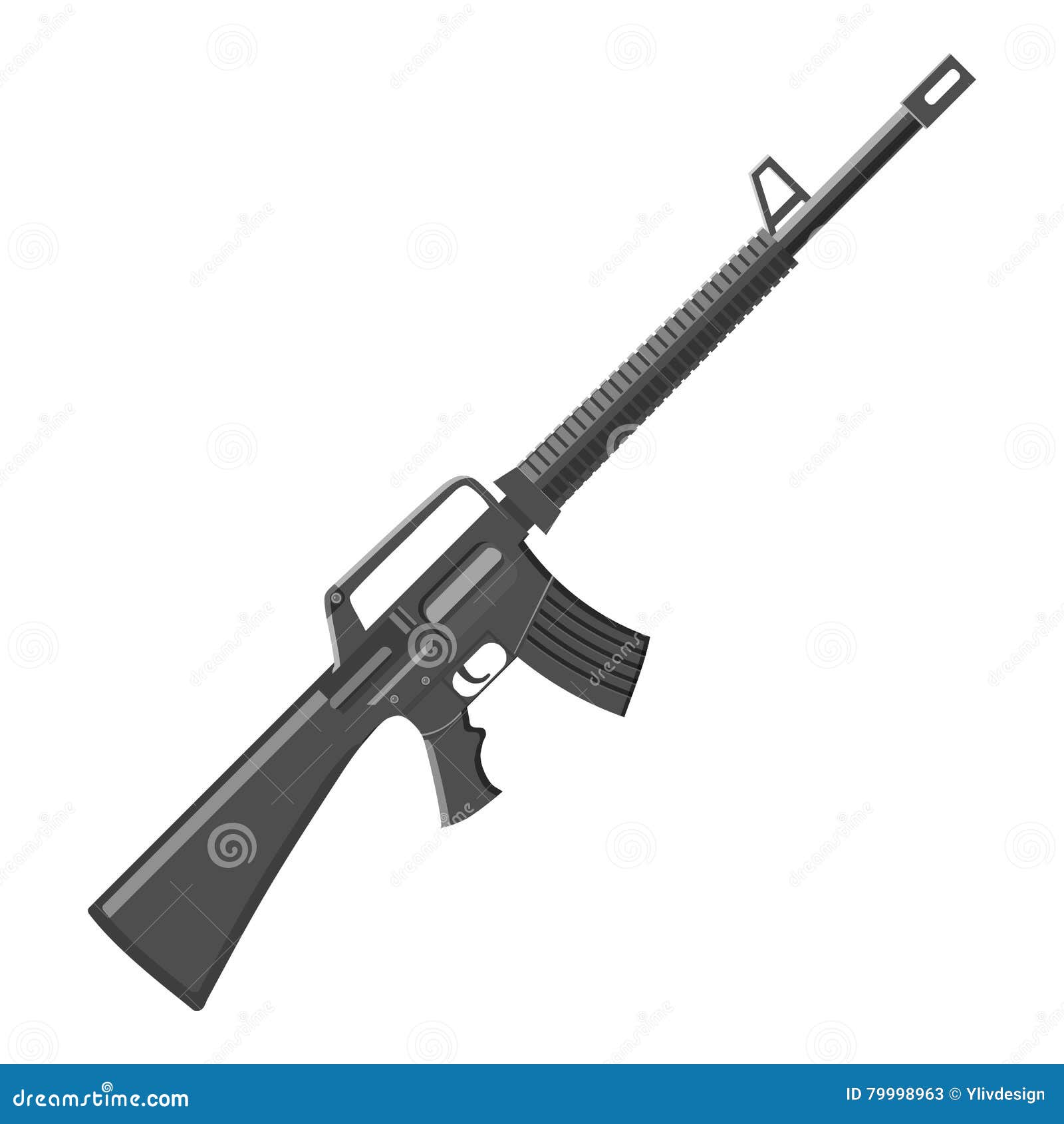 Military Rifle Icon, Gray Monochrome Style Stock Vector - Illustration ...