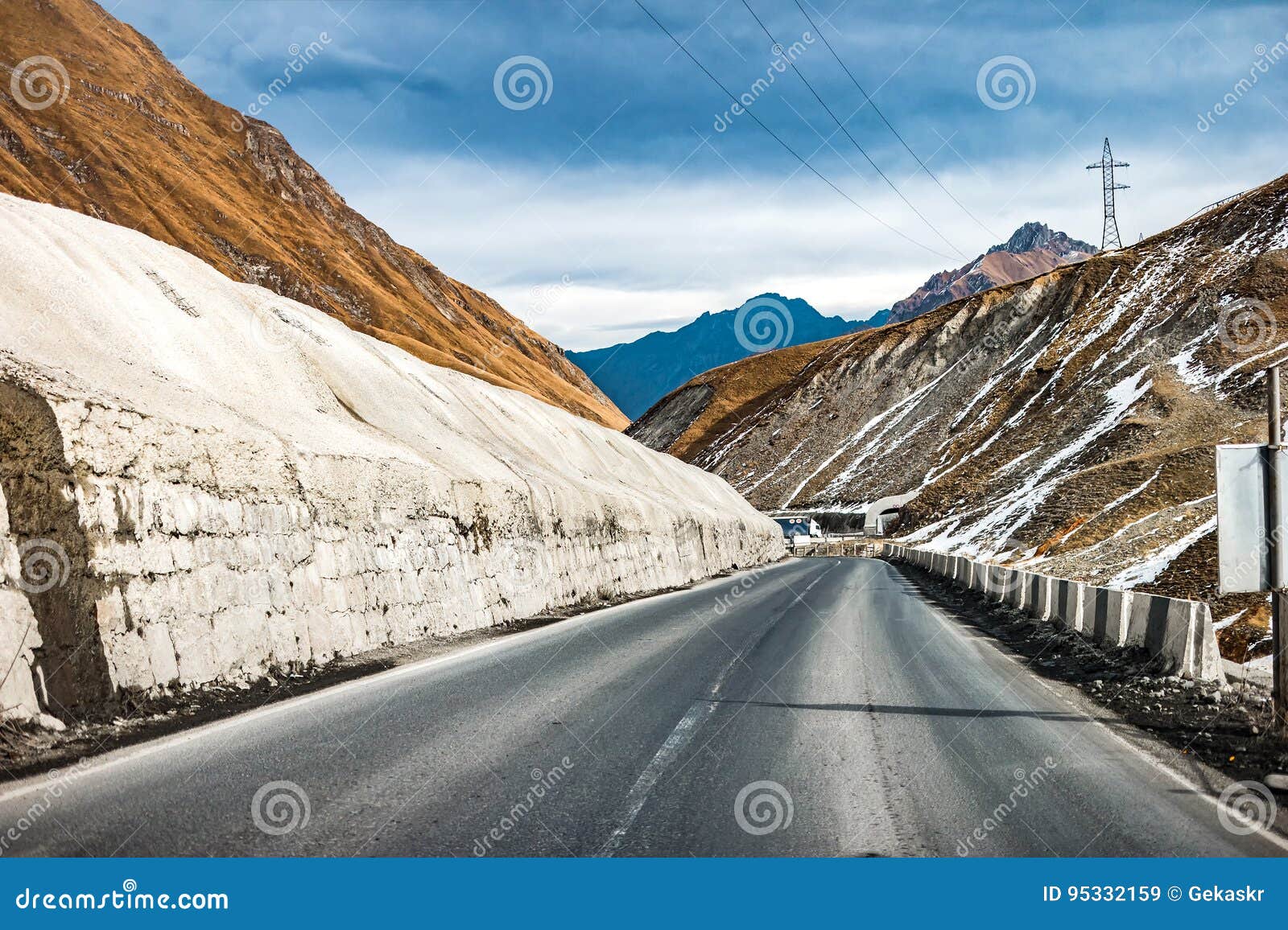Military road in Georgia stock image. Image of panorama - 95332159