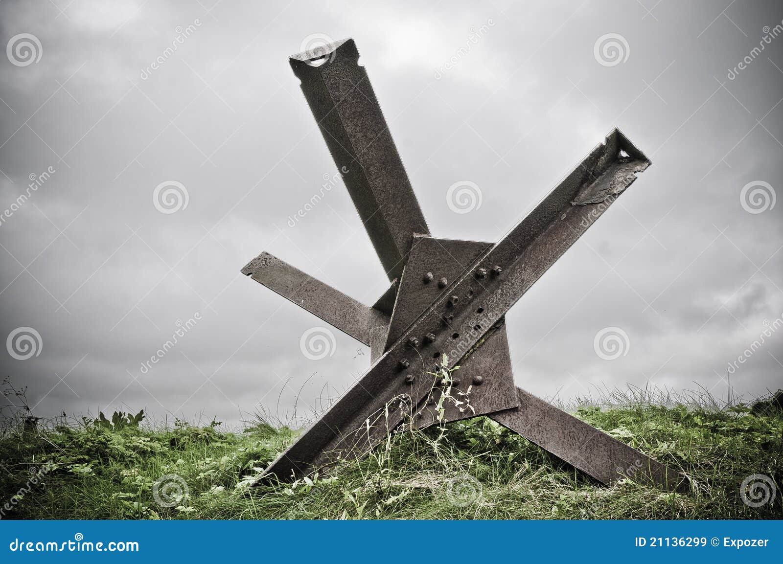 Military Roadblock In The Form Of Concrete Pyramids To Stop Light ...