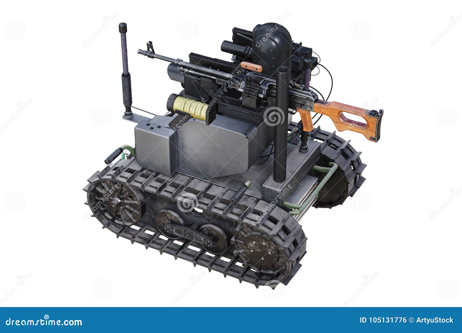 Military robot weapon stock illustration. Illustration of gear - 105131776